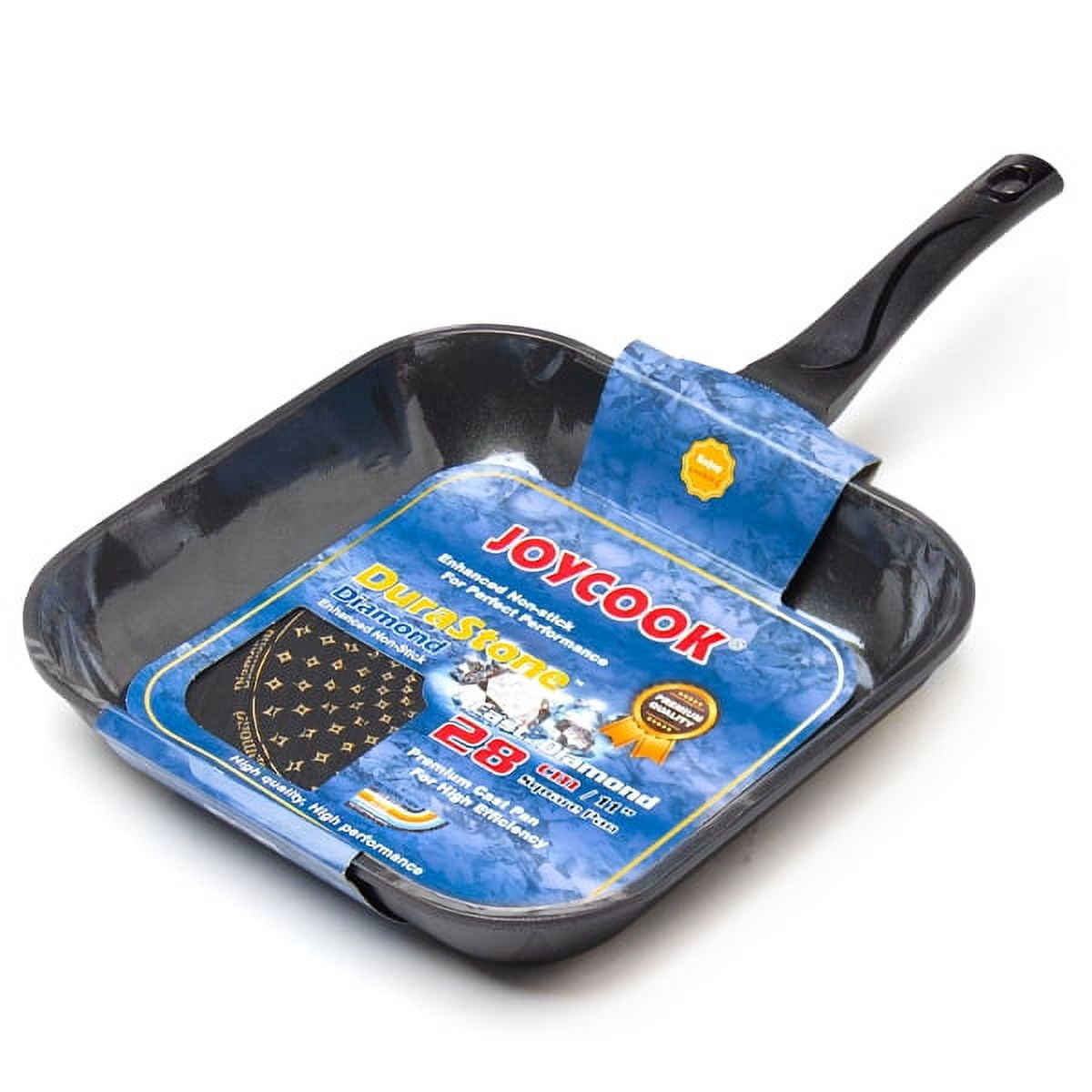 JOYCOOK BBQ Square Pan Cast Diamond 11 inch (28cm) Non-Stick Durastone ...