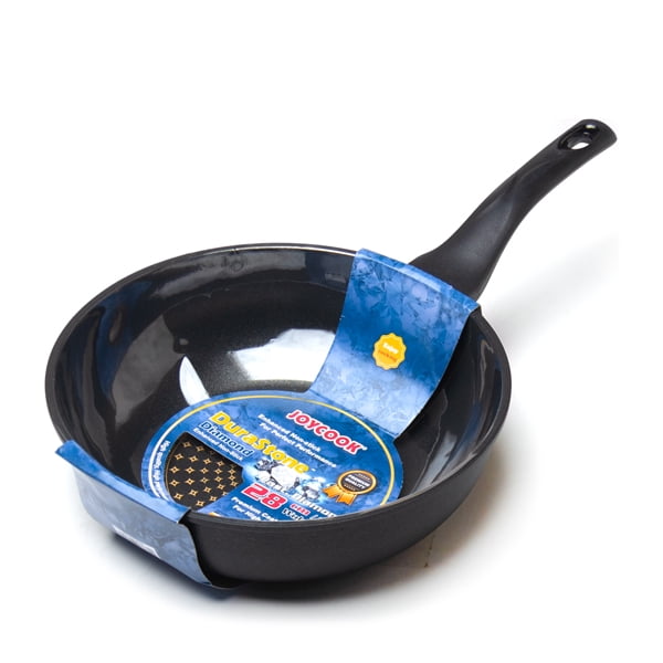 JOYCOOK Cast Diamond Wok Pan 11 inch (28cm) Non-Stick Durastone ...