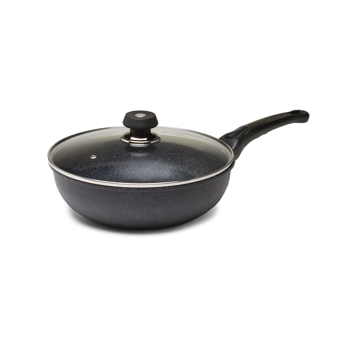 JOYCOOK Cast Fry & Wok Pan with Lid 3 Pieces Set 11 inch Non-Stick Cast ...