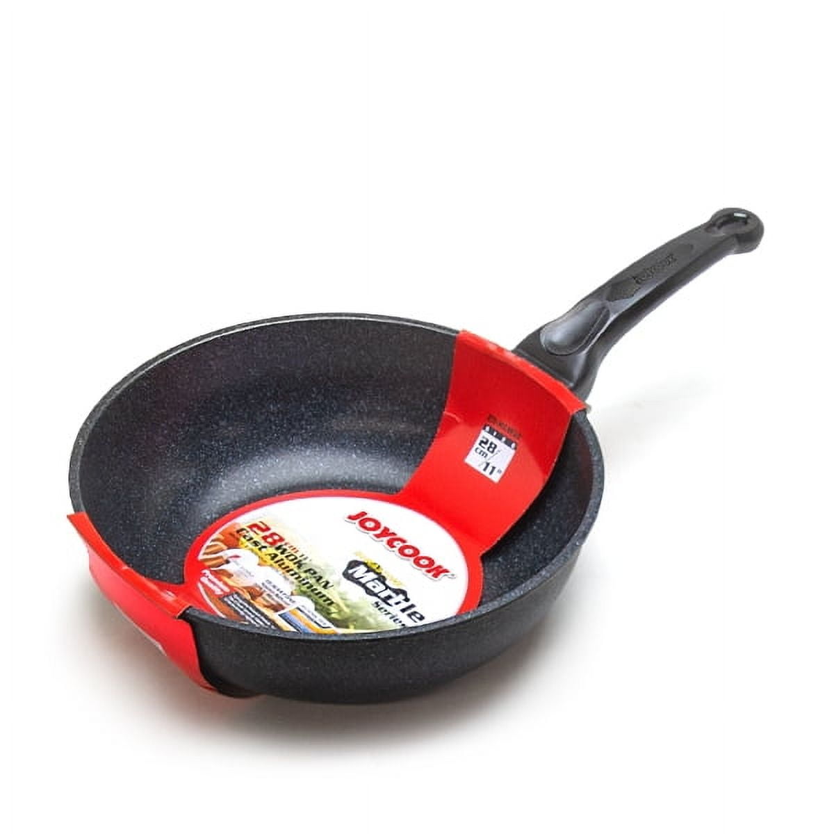 JOYCOOK Wok Pan 11 inch (28cm) Cast Aluminum Durastone Marble Non-Stick ...