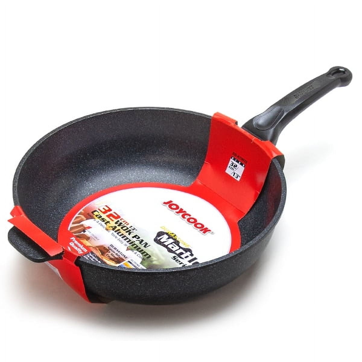 JOYCOOK Wok Pan 13 inch (32cm) Cast Aluminum Durastone Marble Non-Stick ...
