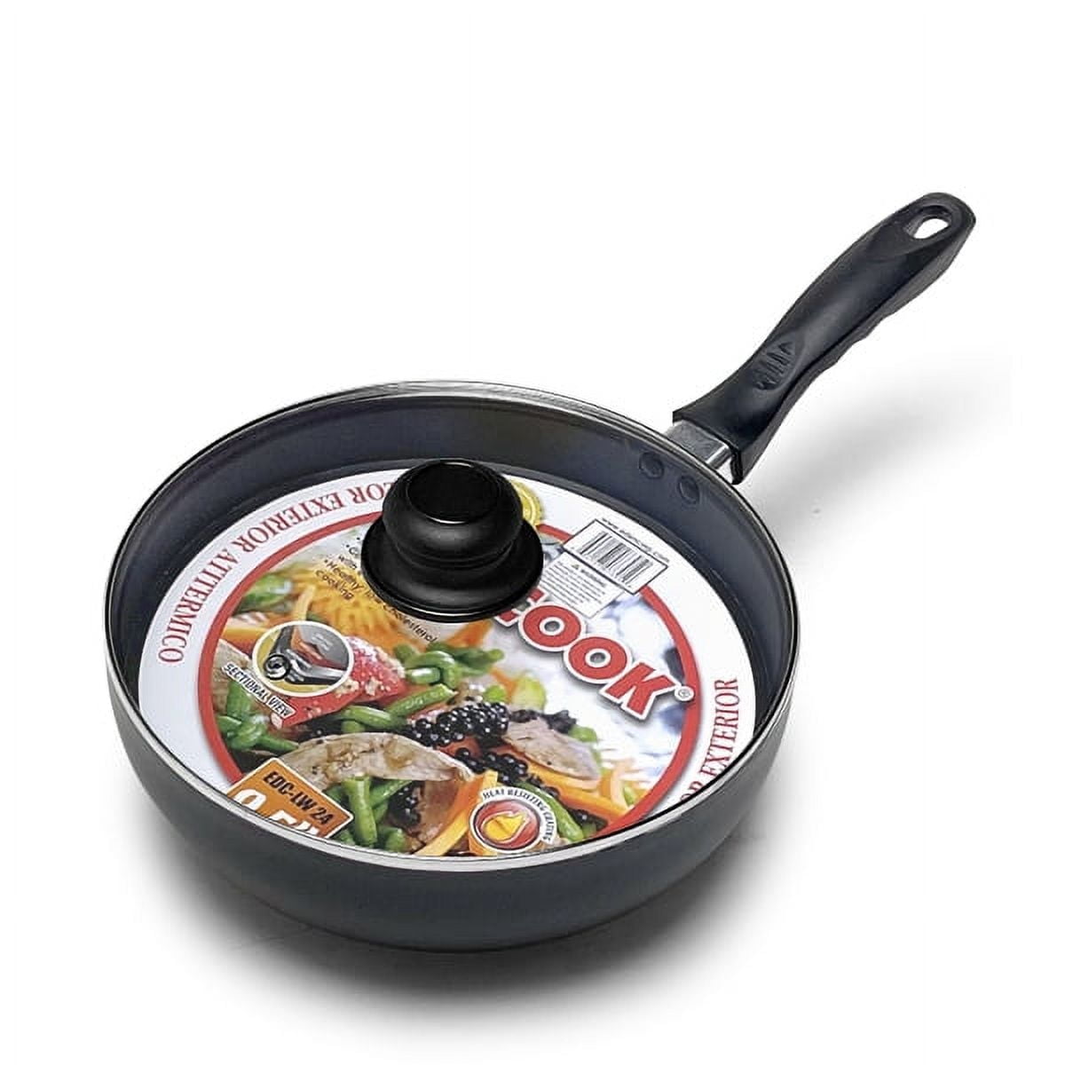 JOYCOOK Wok with Lid 9.5 inch (24cm) Aluminum Non-Stick - Walmart.com