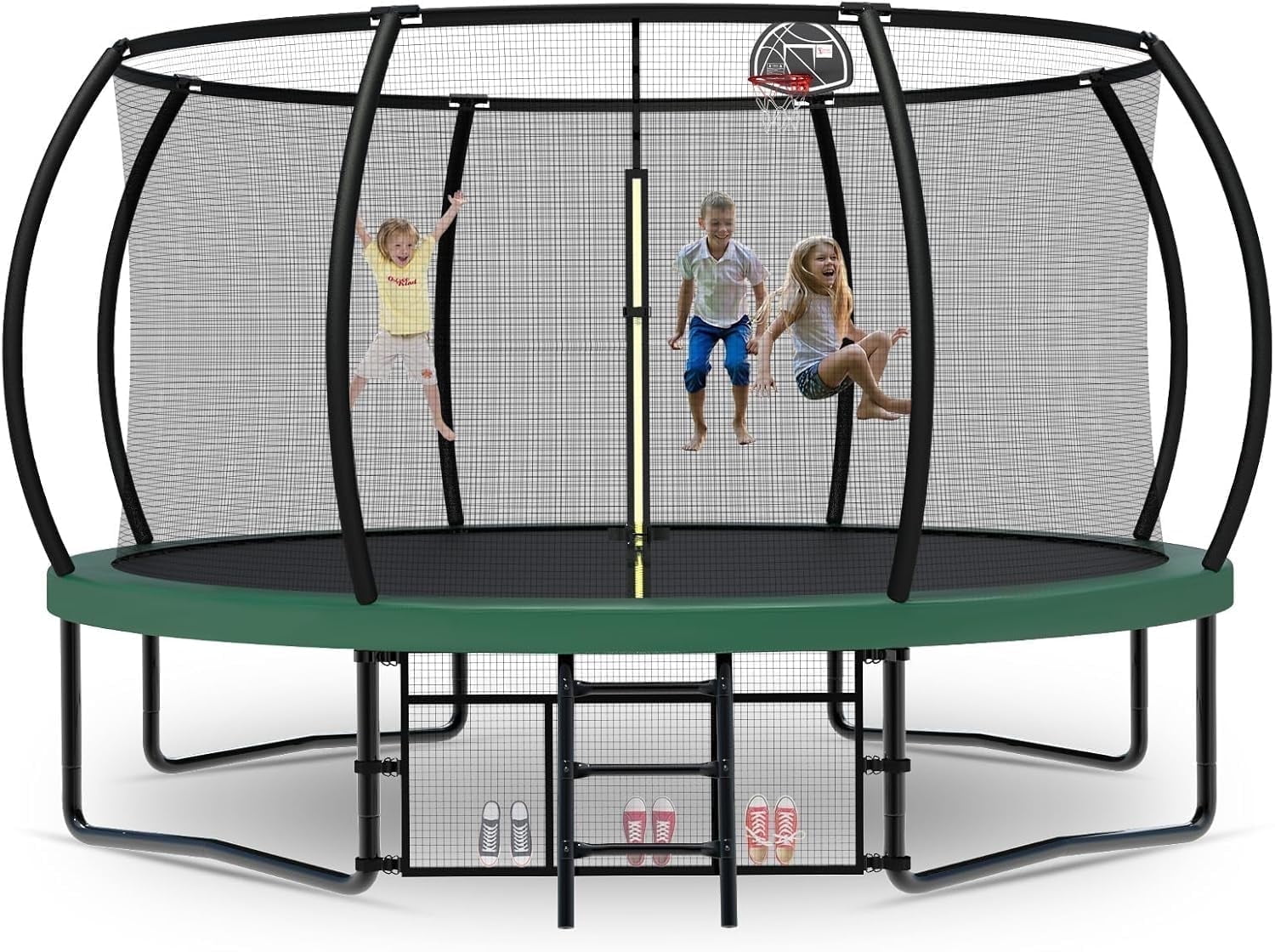 JOYFULIN Trampoline, 14FT Trampoline for 2-3 Adults or 5-6 Kids ...