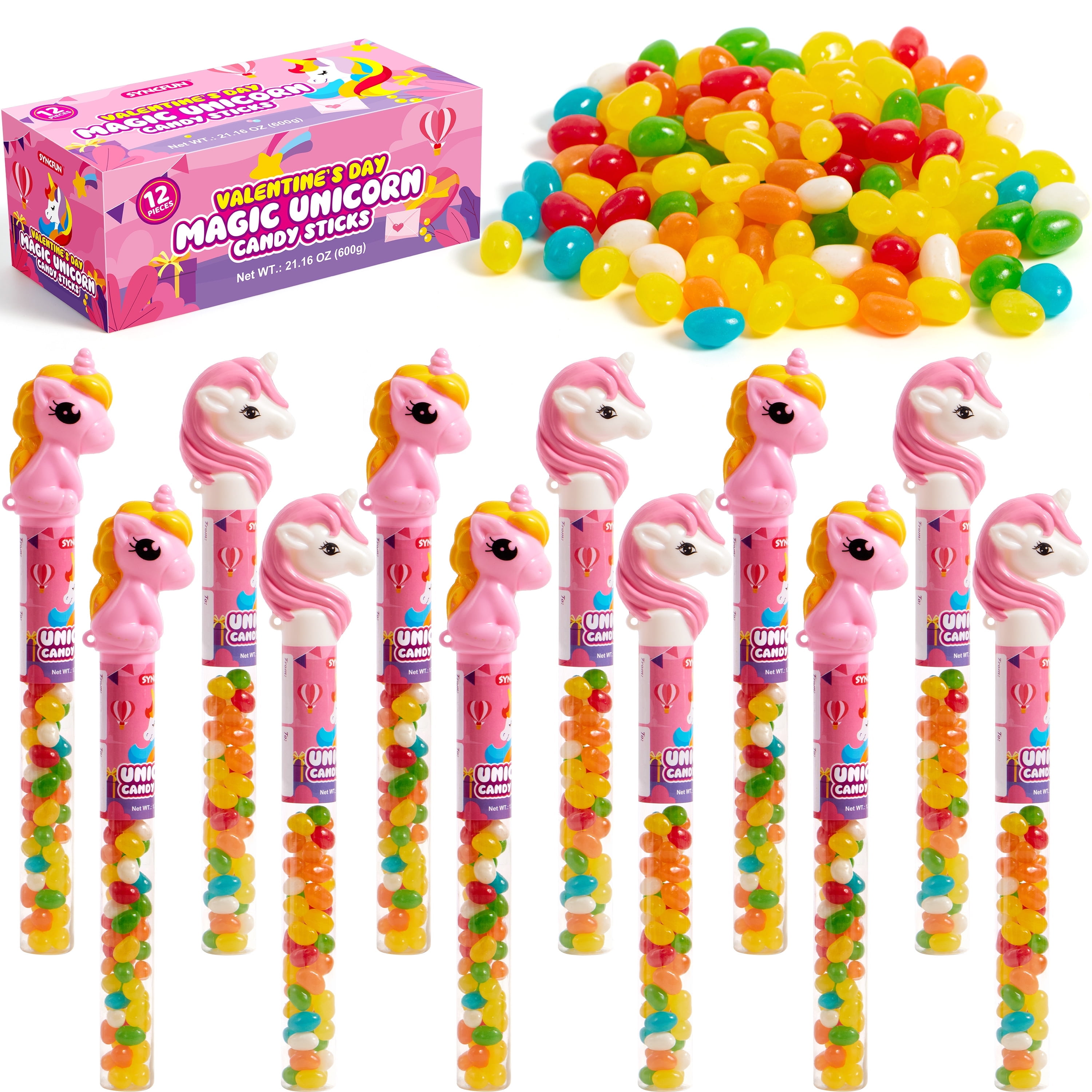 JOYFY 12-Pack Unicorn Candy Bars, Valentine's Day Snack Candies ...