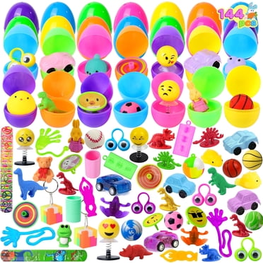 JOYFY 12 Pcs Easter Eggs Filled with Wind-up Toys, Colorful Egg Wind-Up Jumping Chicks and ...
