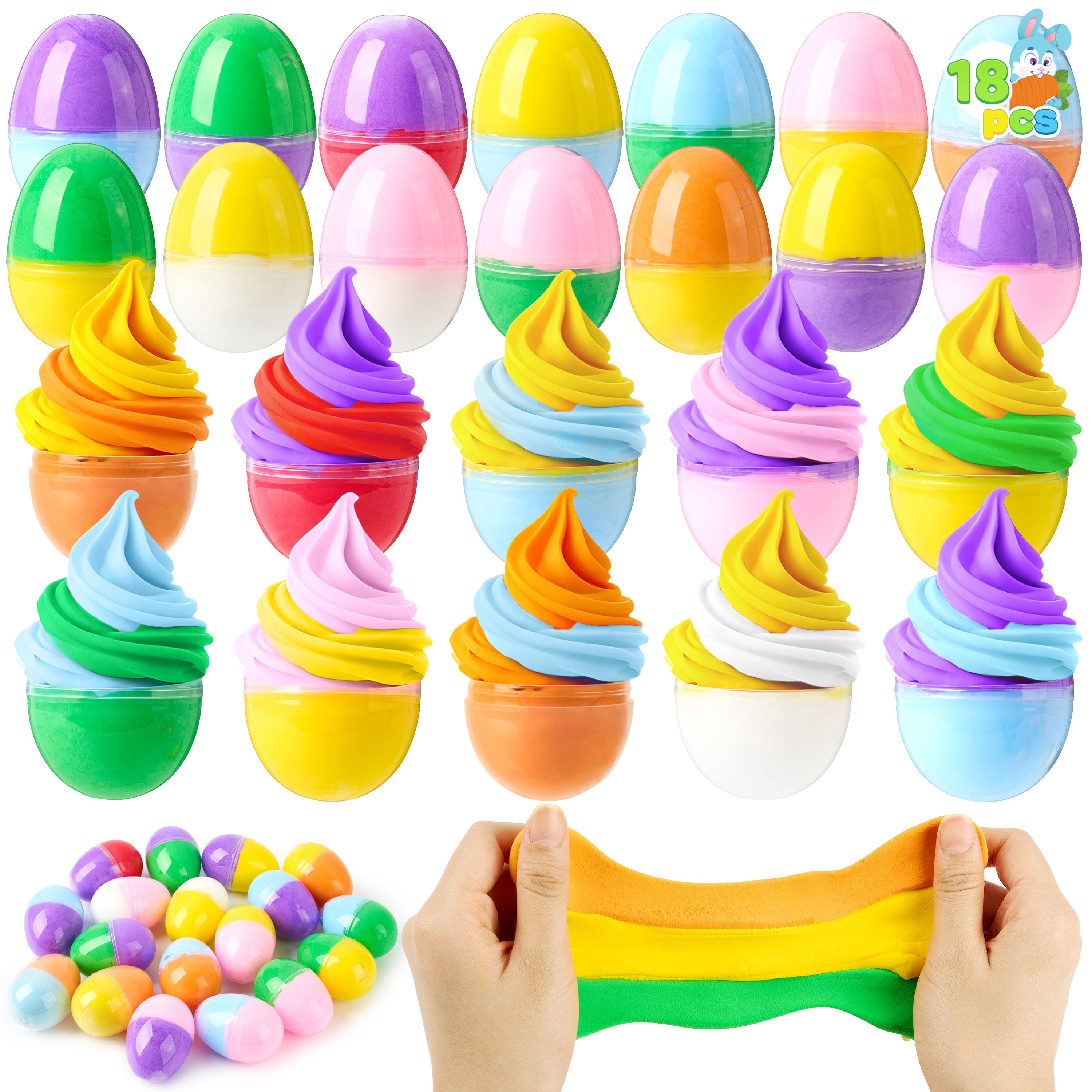 Joyfy 18 Pcs Easter Slime Eggs Kit for Kids Boys Girls Stress Relief ...