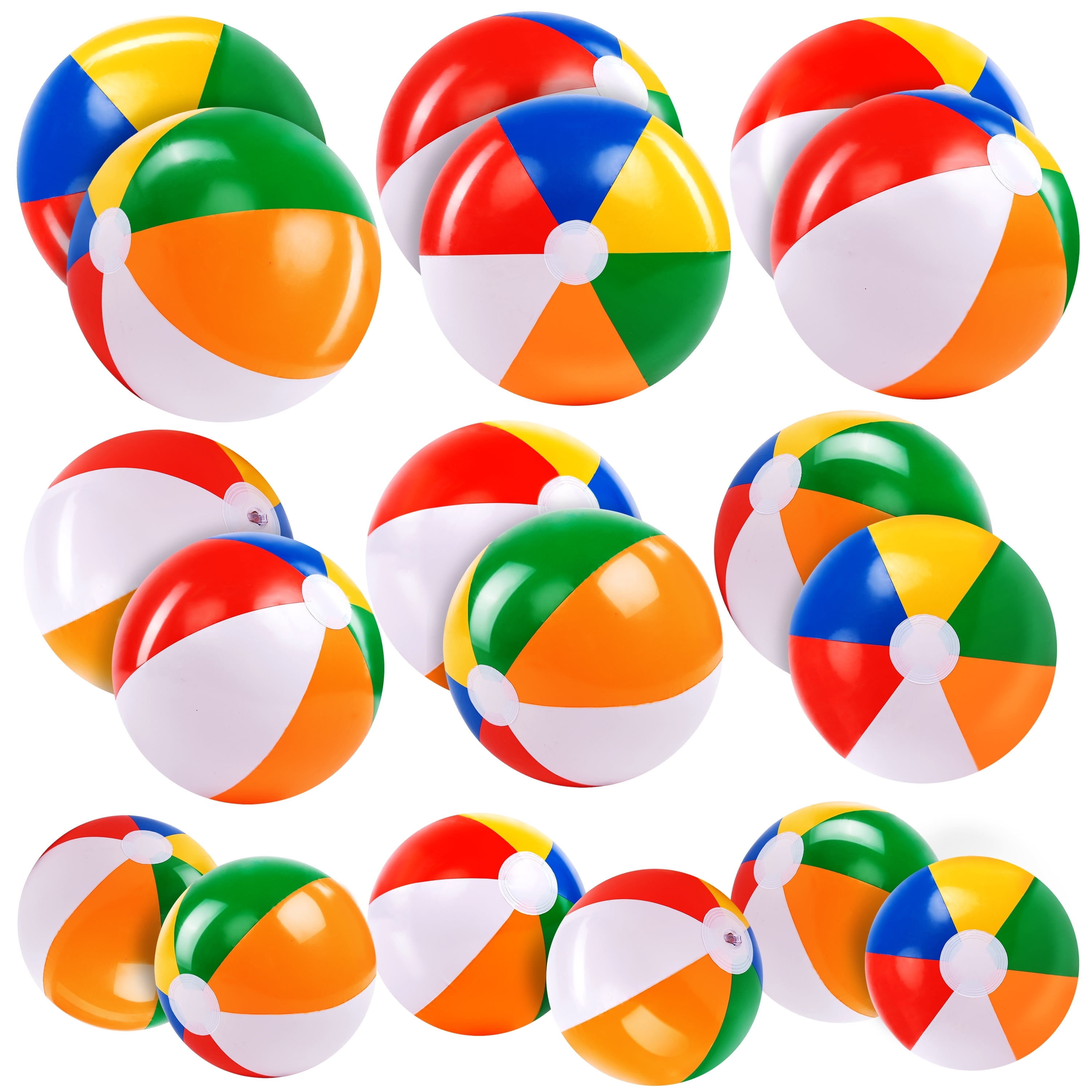 JOYFY 18 Pcs Rainbow Beach Balls, 3 Size Inflatable Swimming Pool Toys ...
