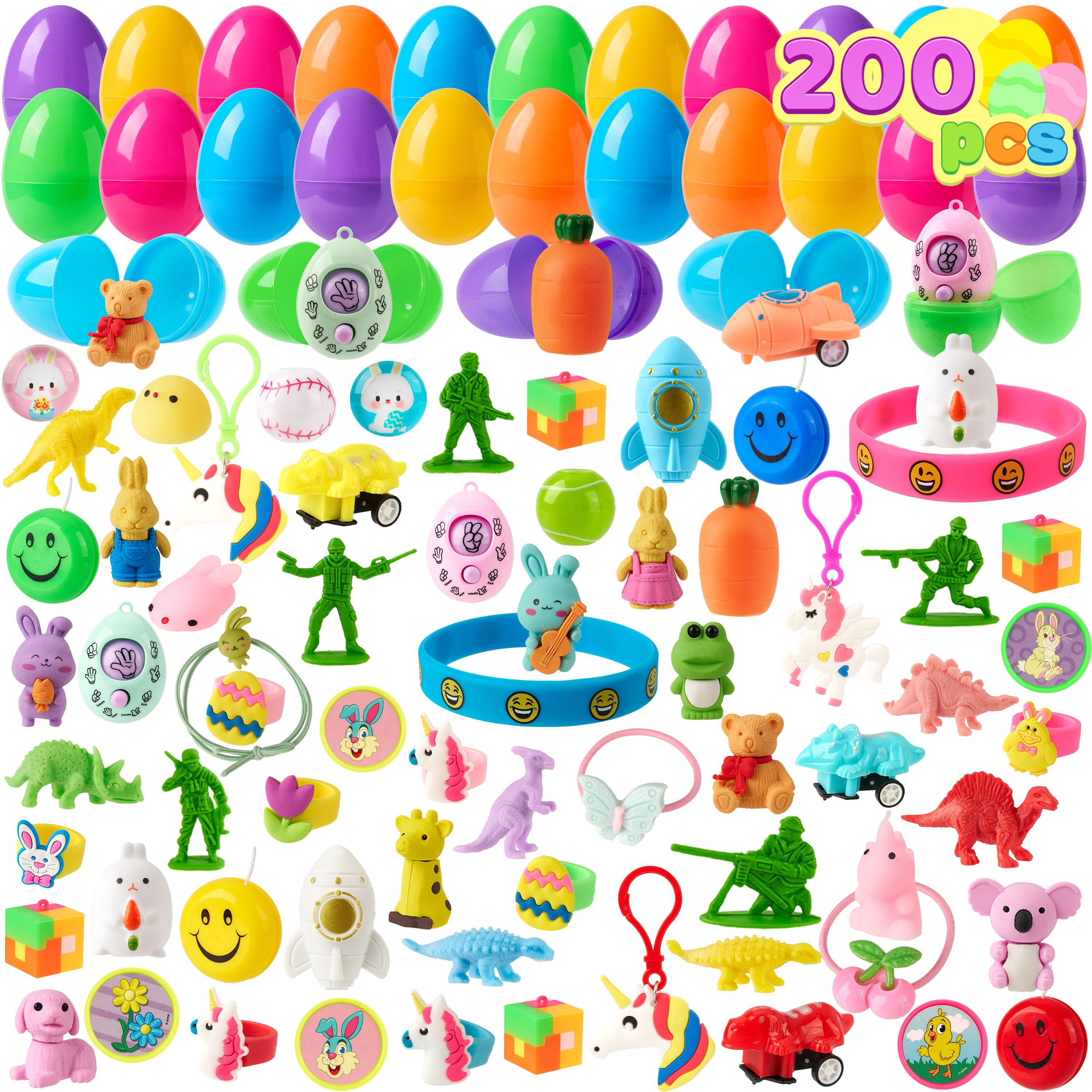 Joyfy 200 Packs Prefilled Easter Eggs with Assorted Toys,Easter Egg ...