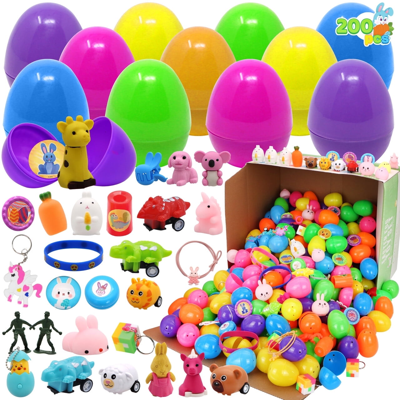 JOYFY 200 Packs Prefilled Easter Eggs with Assorted Toys,Easter Egg ...