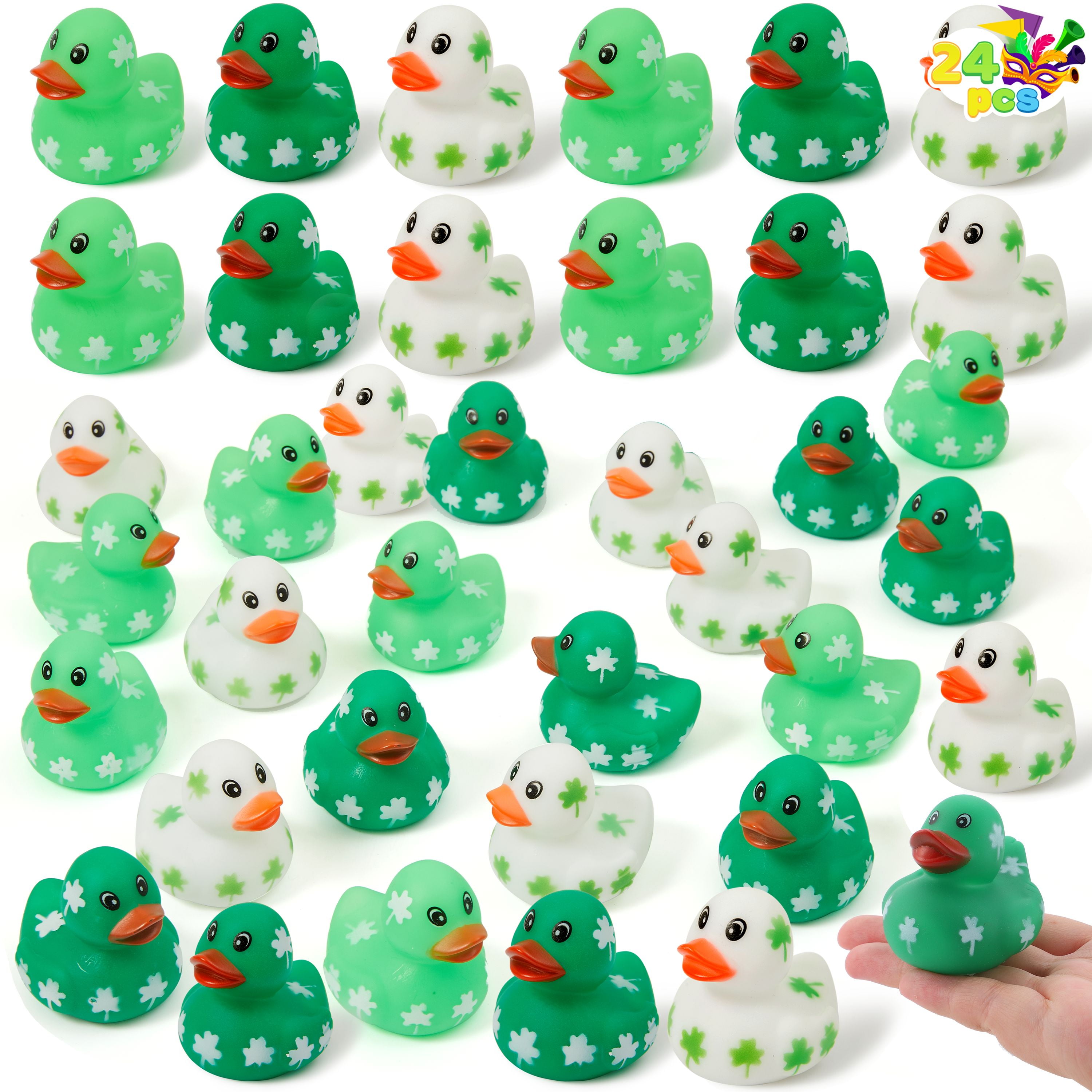 Joyfy 24 Pcs St.Patrick's Day Rubber Ducks for Patrick's Party Supplies ...