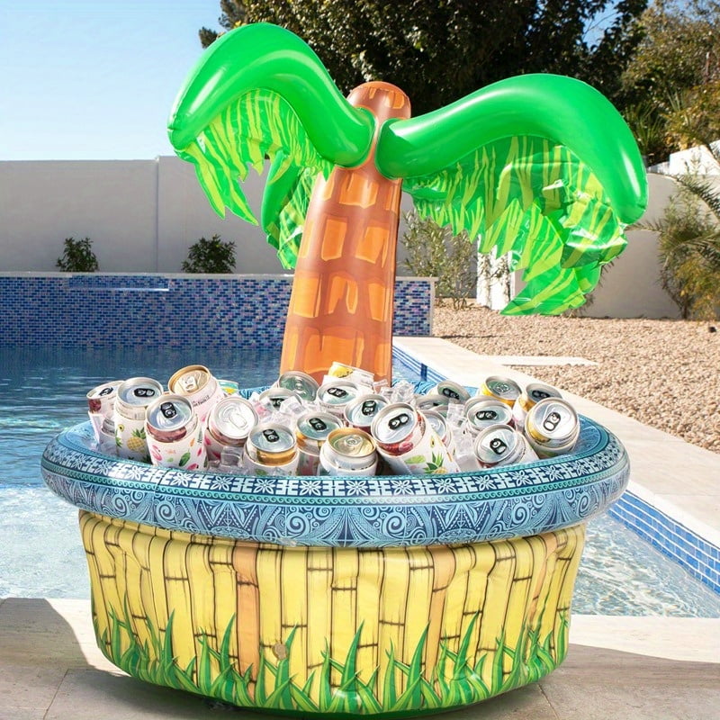 JOYFY 28'' Inflatable Palm Tree Cooler, Luau Hawaiian Tropical Beach ...