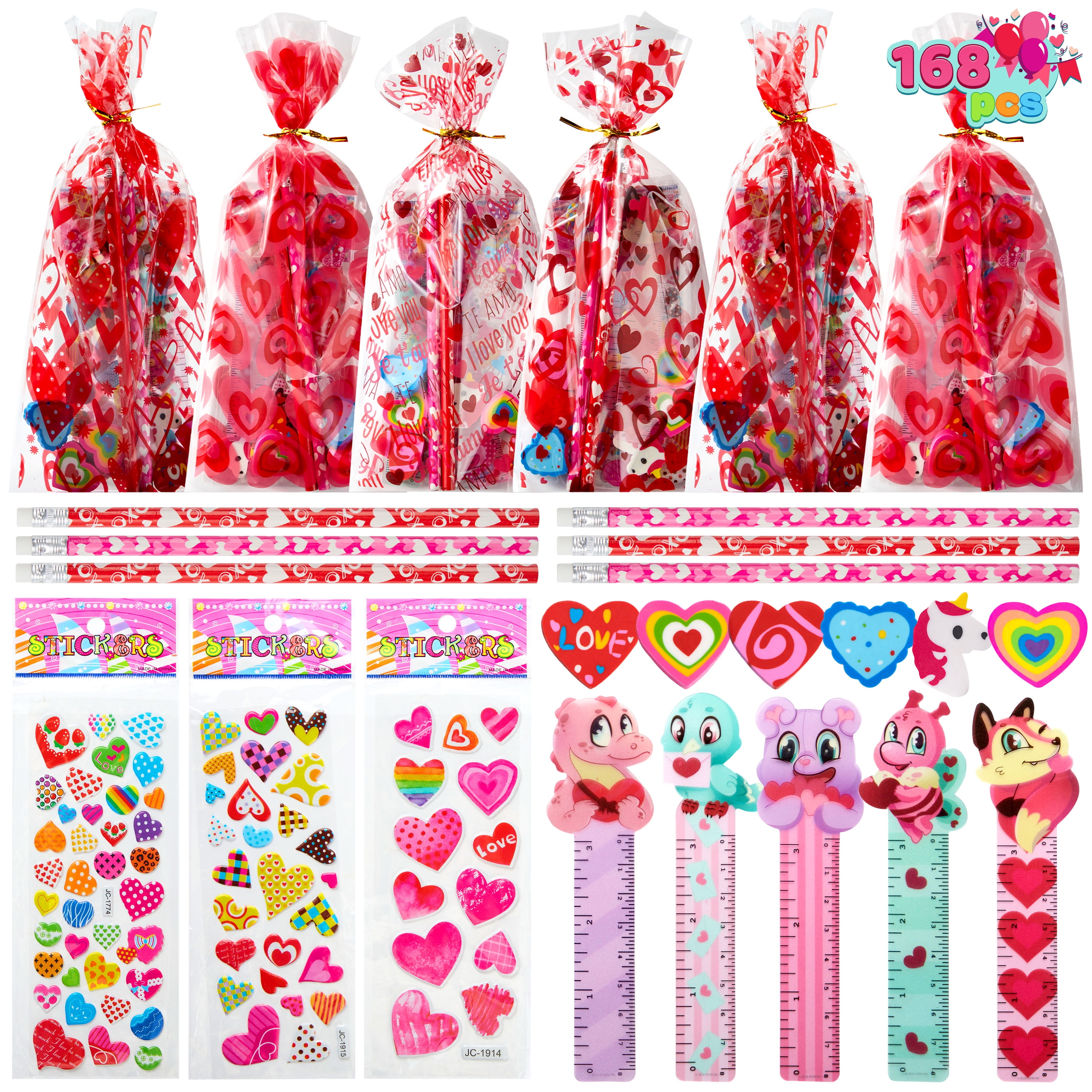 JOYFY 28 Pack Valentines Day Stationery Set Assorted for Kids, with ...