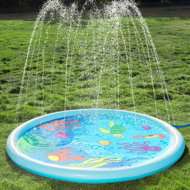 JOYFY 5ft Non-Slip Splash Pad for Kids and Dog,Thicken Sprinkler Pool ...