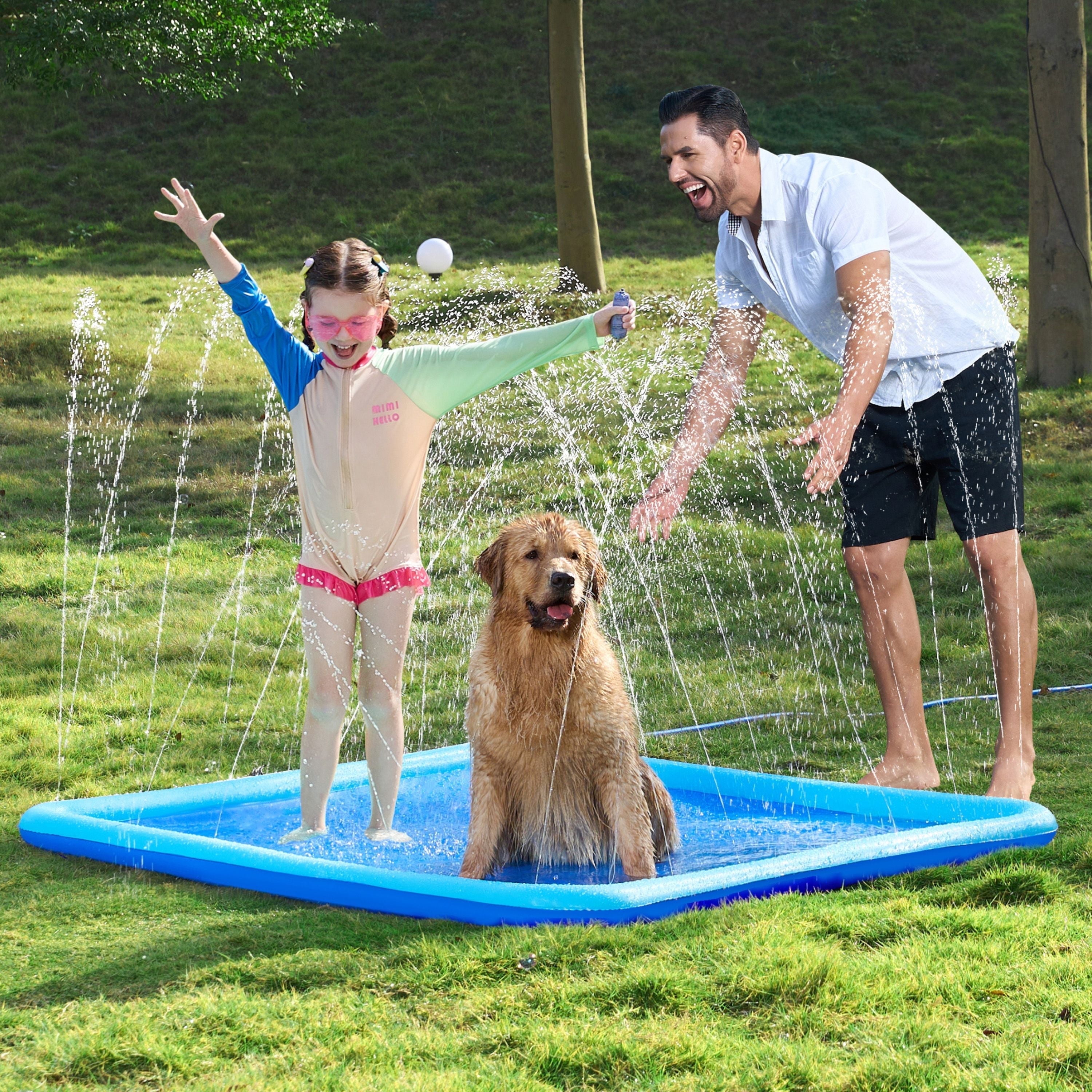 Joyfy 5ft Splash Pad Sprinkler, Outdoor Water Mat for Kids, Toddlers ...
