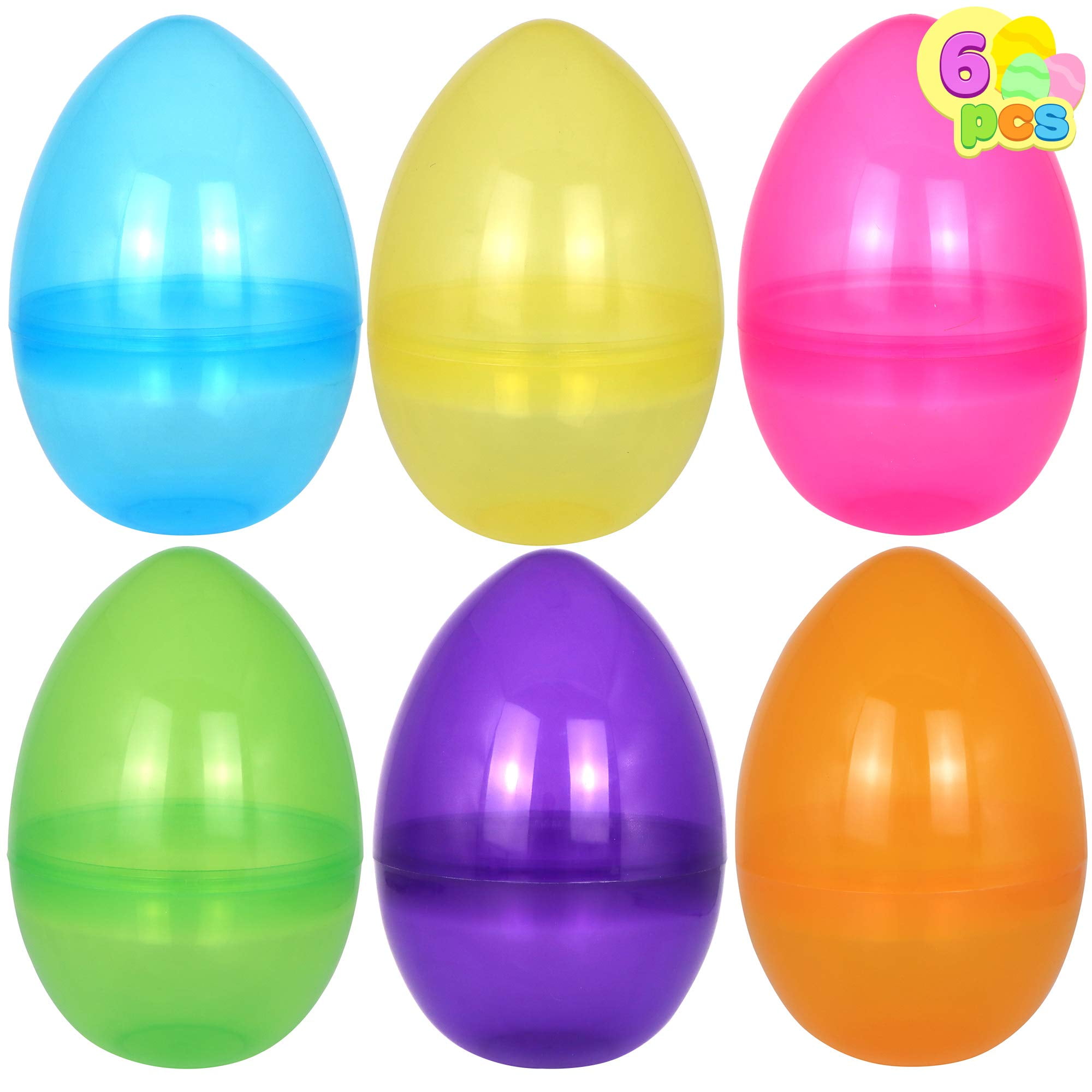 JOYFY 6-Pack 10-Inch Giant Easter Eggs Clear Color, Perfect for Easter ...