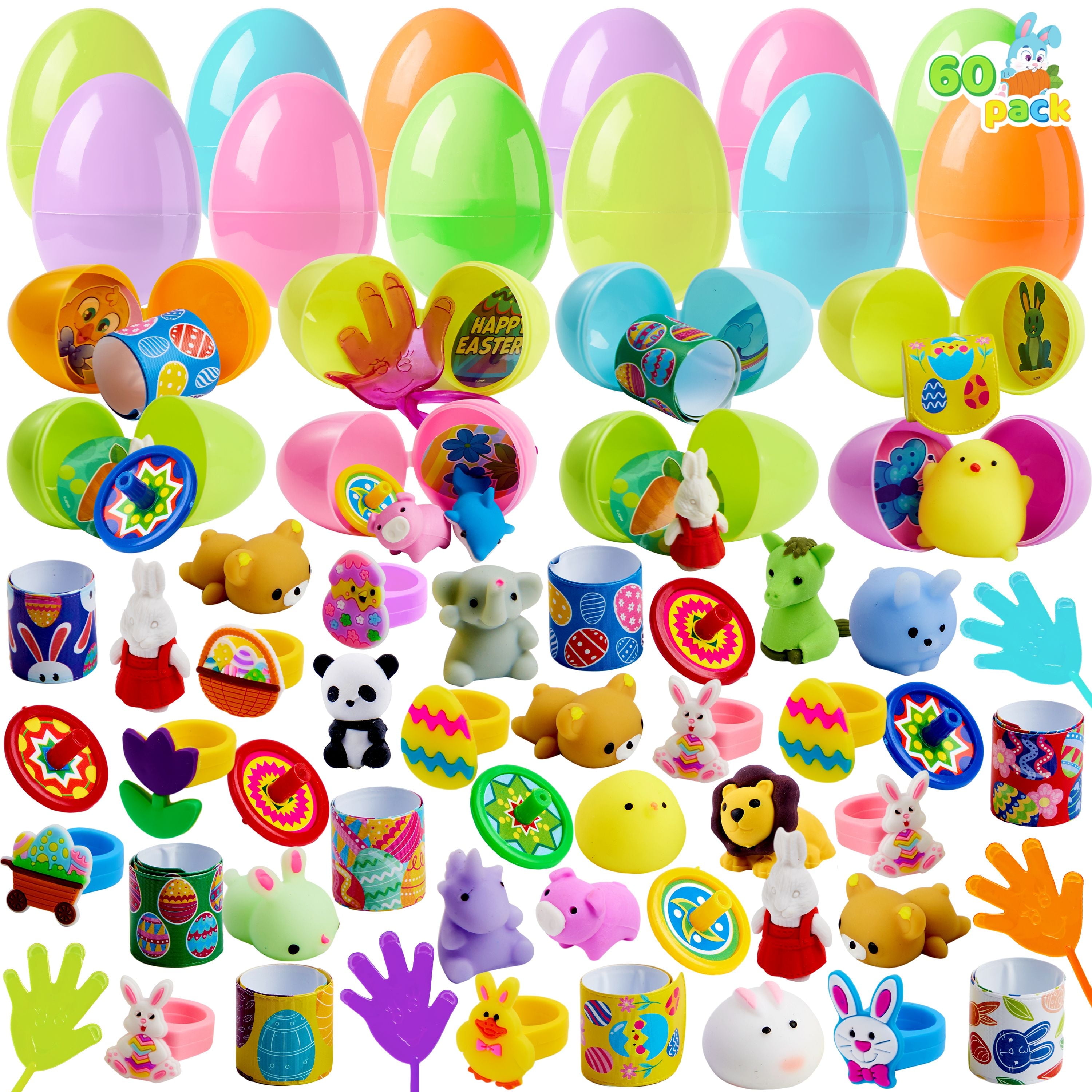JOYFY 60 Packs Prefilled Easter Eggs with Assorted Toys,Easter Egg Bulk ...