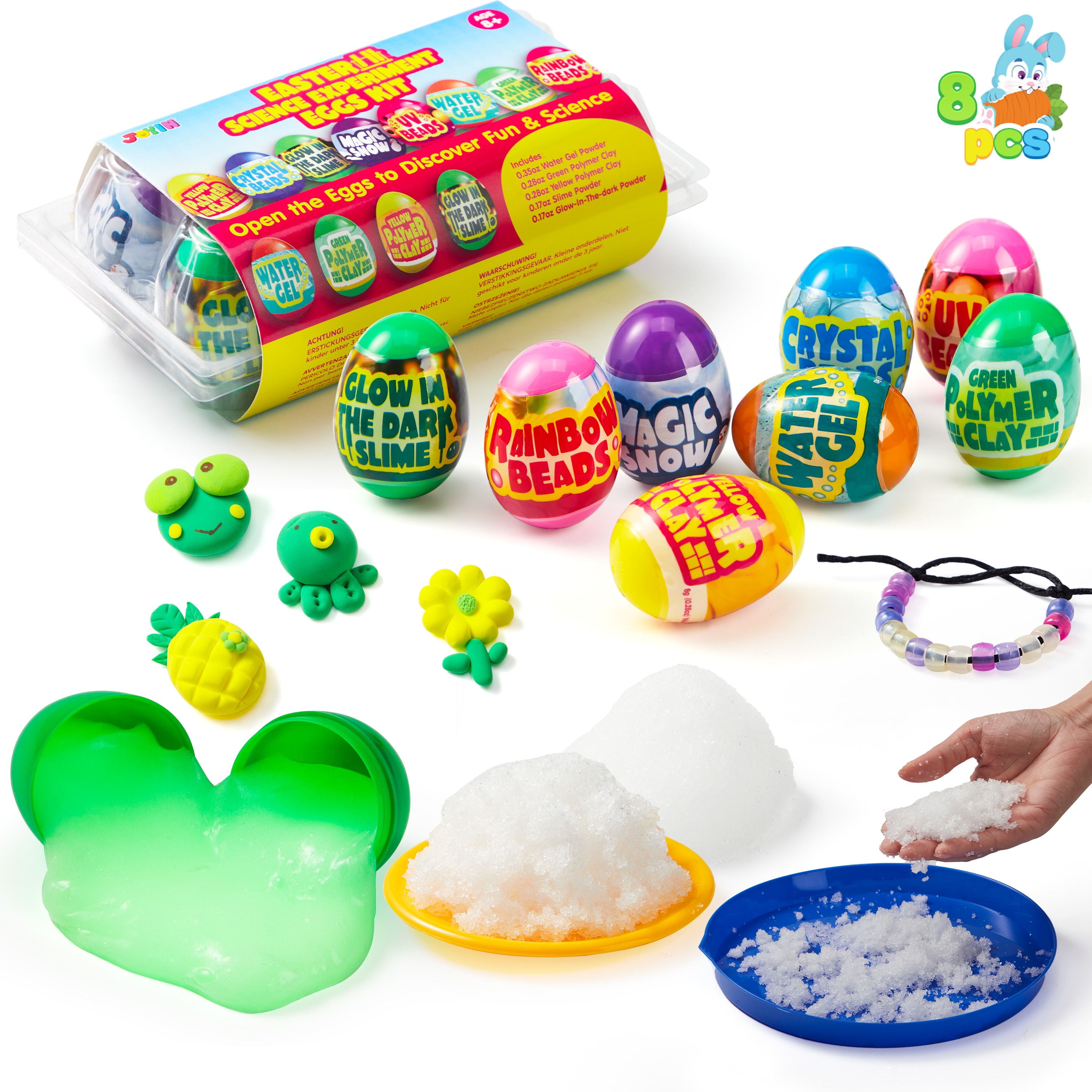 JOYFY 8 Pcs Easter Science Experiment Eggs,Eggs Prefilled with Science ...
