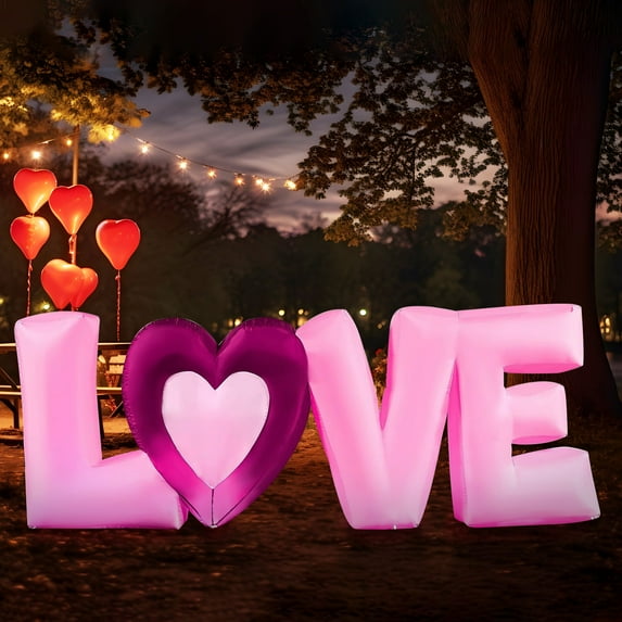 JOYFY 9 FT Long Valentine Inflatable Love Letters with Build-in LED ...