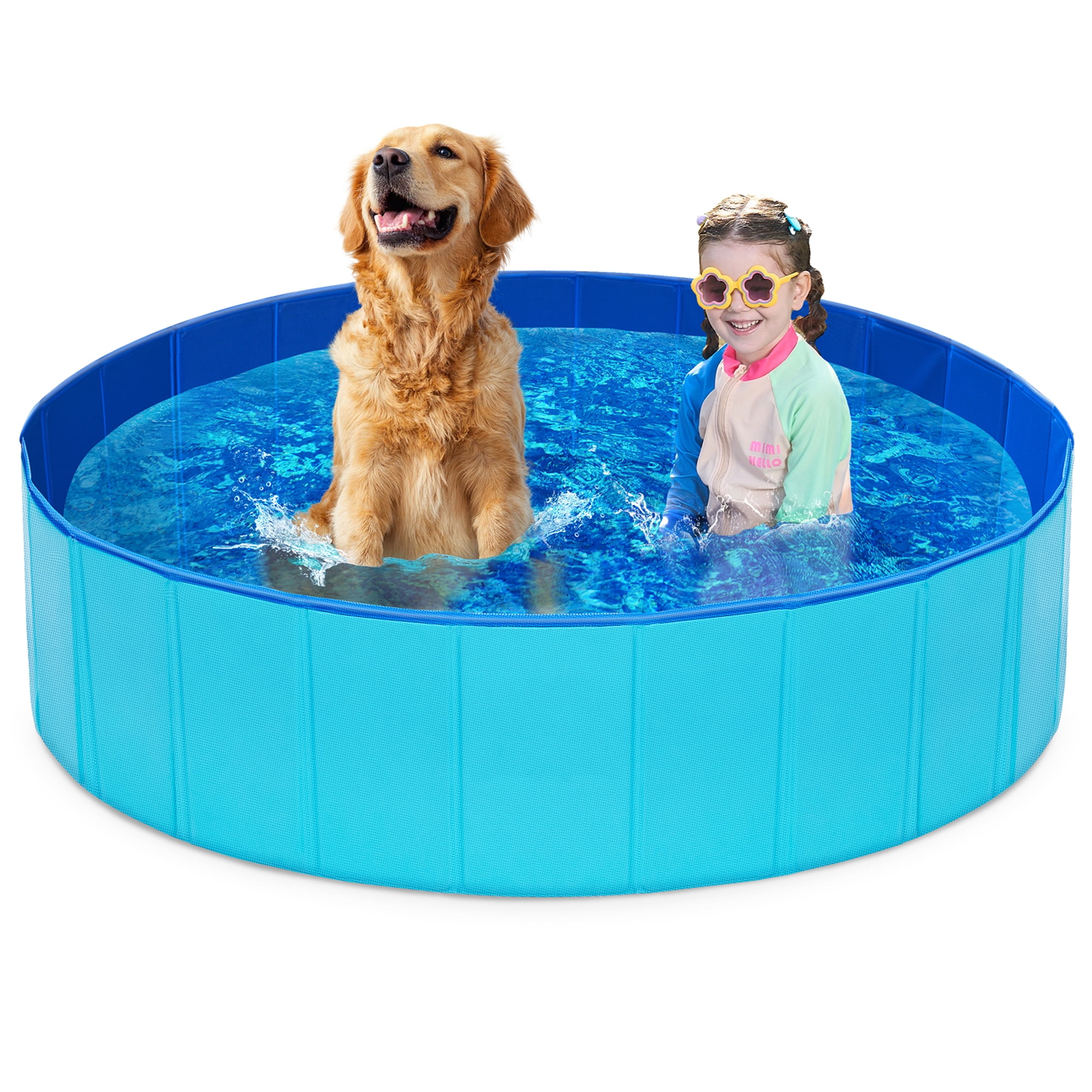JOYFY Foldable Dog Bath Pool - Collapsible Dog Pet Pool Bathing Tub ...