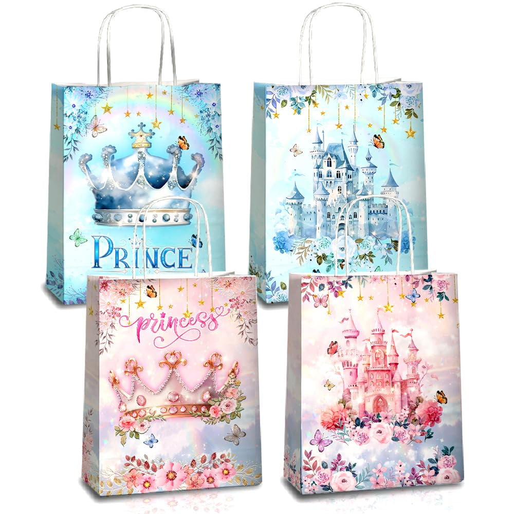 JOYGATHER 24 Pcs Princess SSF20 Prince Party Favor Bags with Handles ...