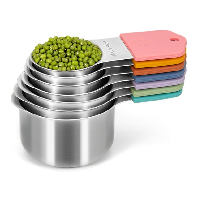JOYHILL Magnetic Stainless Steel Measuring Cups Set of 7 Piece, Nesting ...
