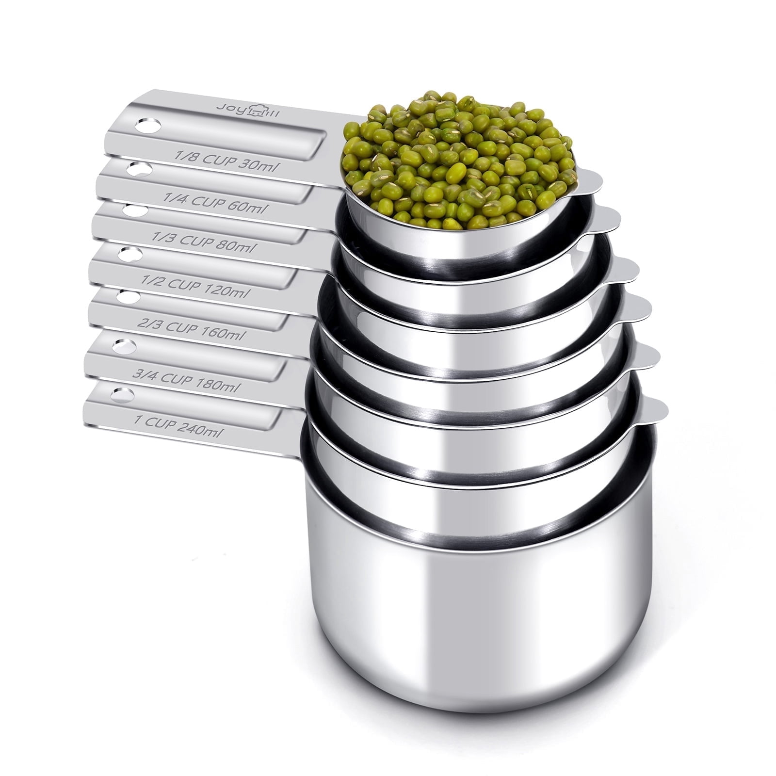 JOYHILL Stainless Steel Measuring Cups of 7 Piece, Nesting Metal ...