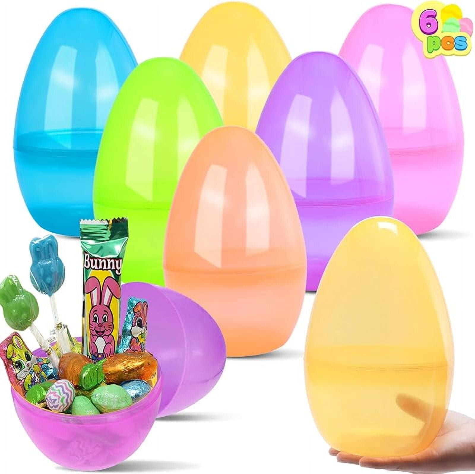 JOYIN 10" Jumbo Easter Eggs, 6PCS Colorful Plastic Giant Eggs Empty ...