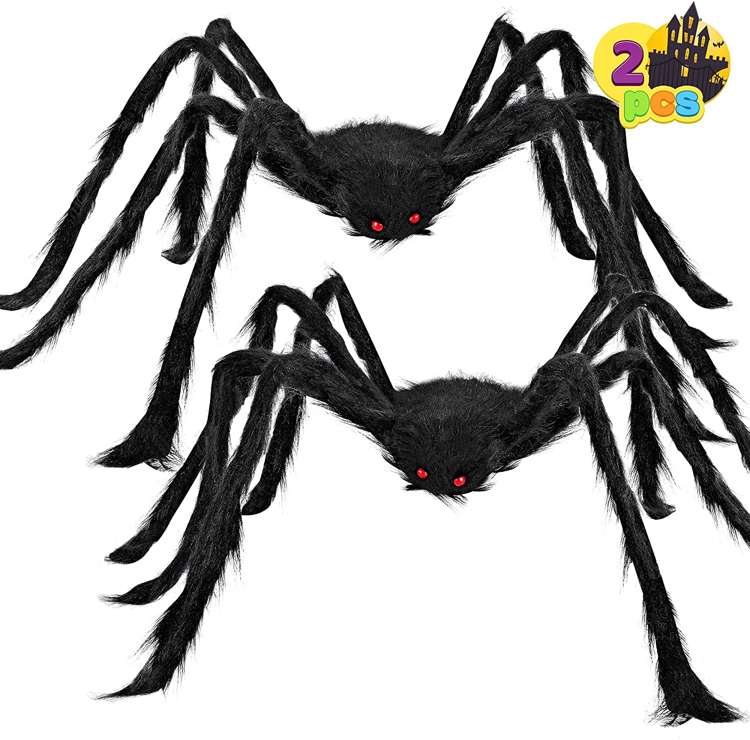 JOYIN 2 Pack 4 Ft Halloween Spider Decorations Outdoor, Scary Large ...