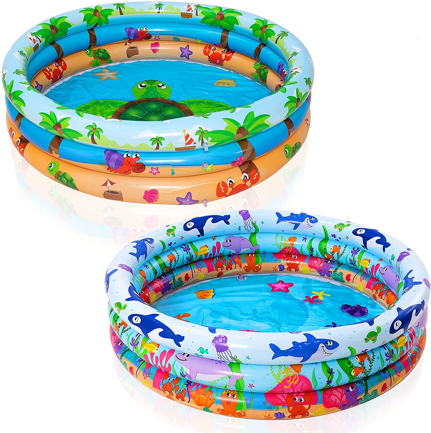 JOYIN 2 Pack 47" Baby Pool, Float Kiddie Pool, Inflatable Baby Swimming ...
