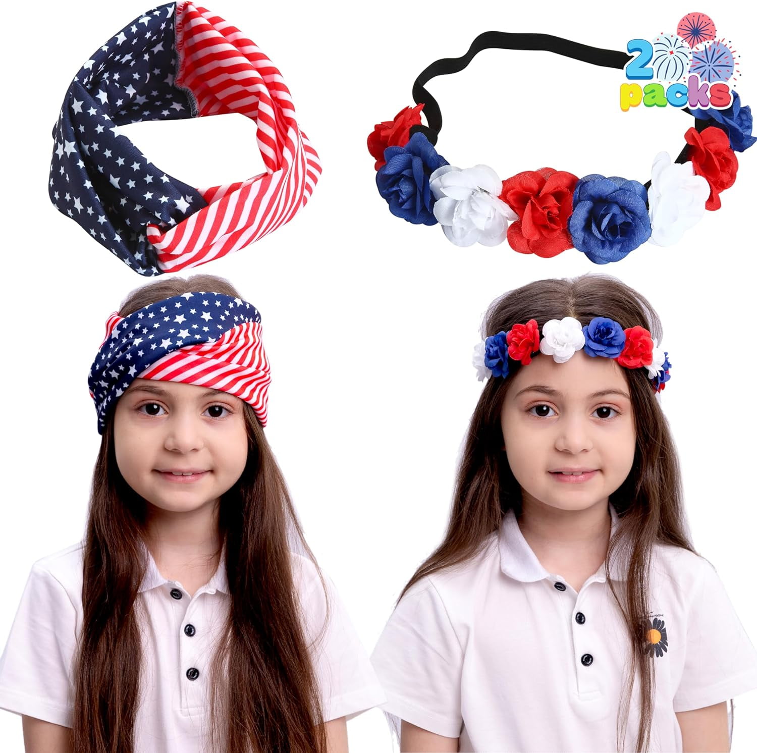 JOYIN 2 Pcs July 4th Decorations Patriotic Accessories with American ...