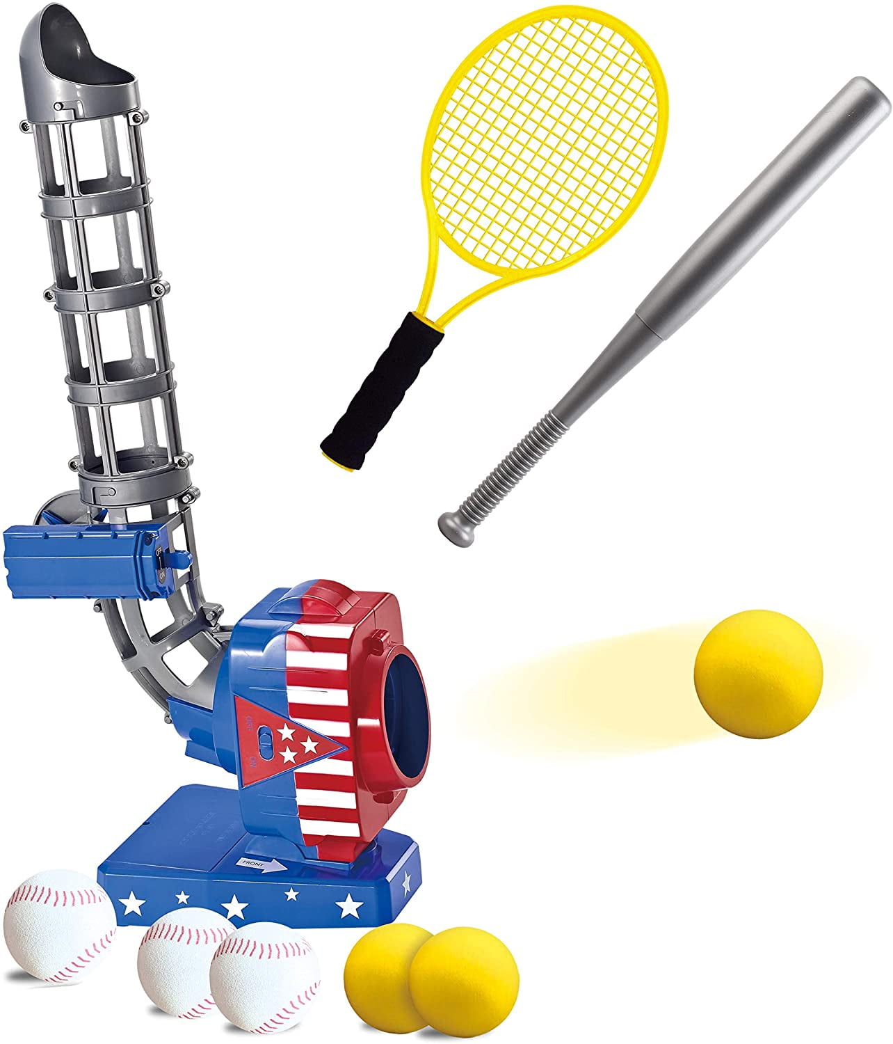 JOYIN 2-in-1 Tennis & Baseball Auto Pitching Machine Play Set, Kids ...