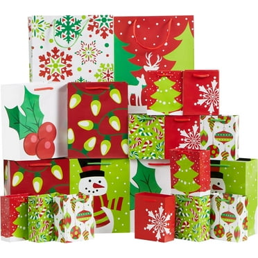 JOYIN 24 Pcs 3D Christmas Gift Boxes, Xmas Goodie Paper Boxes with Bow ...