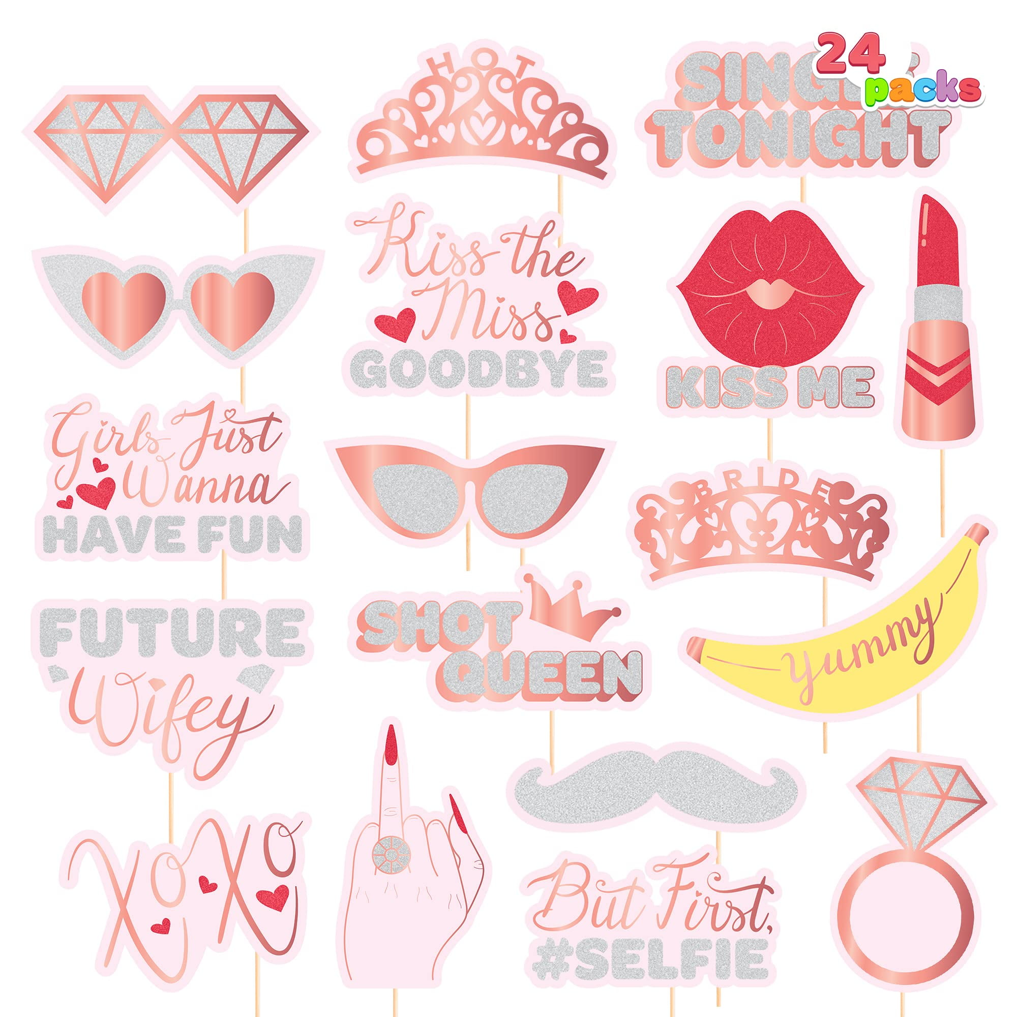 JOYIN 24 Pack Bachelorette Photo Booth Props, Bachelorette Party ...