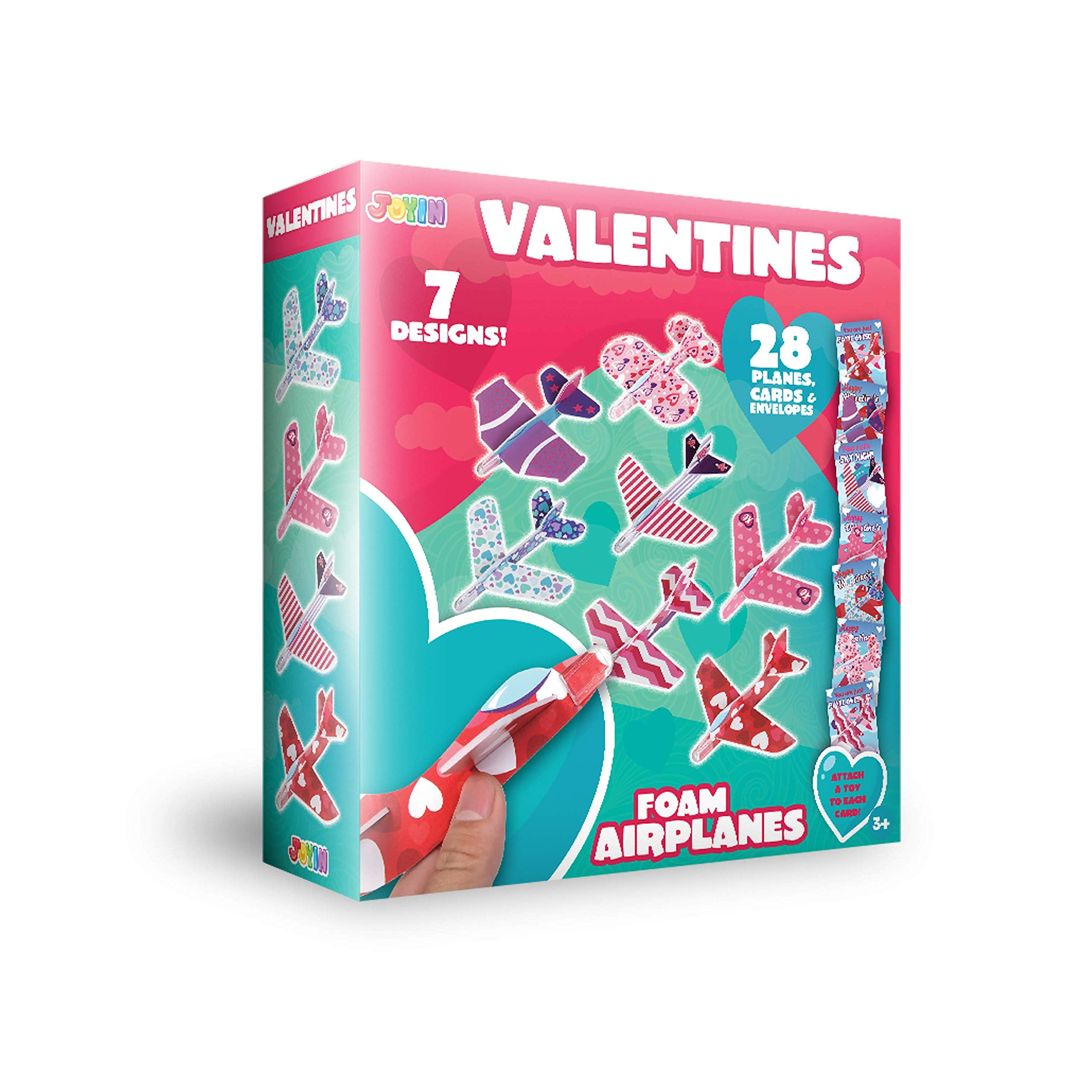 JOYIN 28 Valentines Day Foam Airplanes Greeting Cards with Valentine’s ...