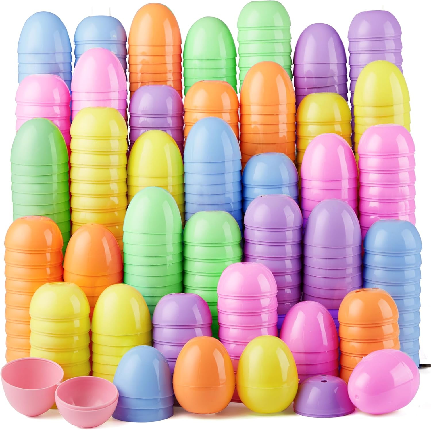 JOYIN 288PCS Pastel Easter Eggs, 2.3" Empty Plastic Eggs, Colorful ...