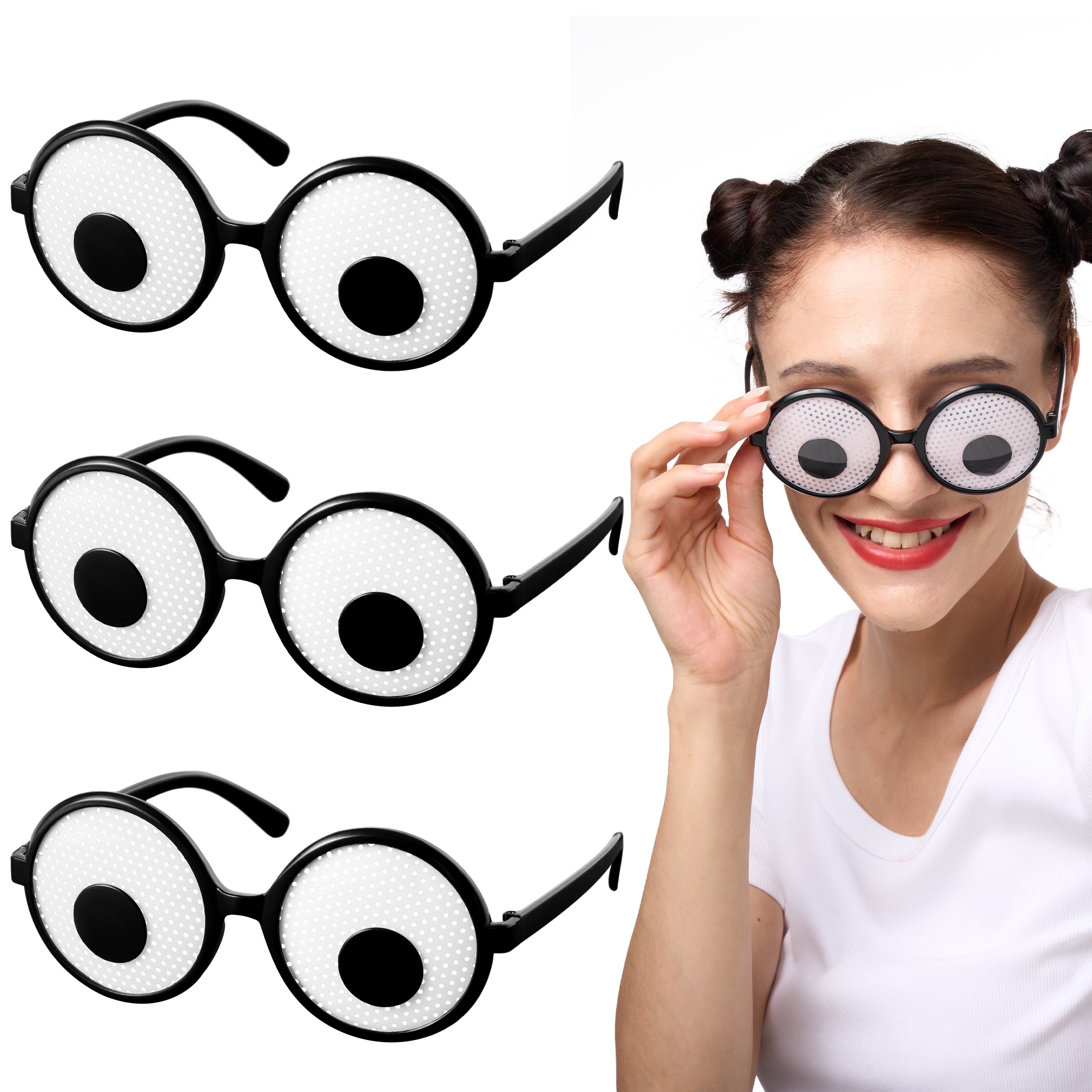 JOYIN 3 Pcs Halloween Glasses,Eyeball Glasses Amusing Wiggly Eyes ...