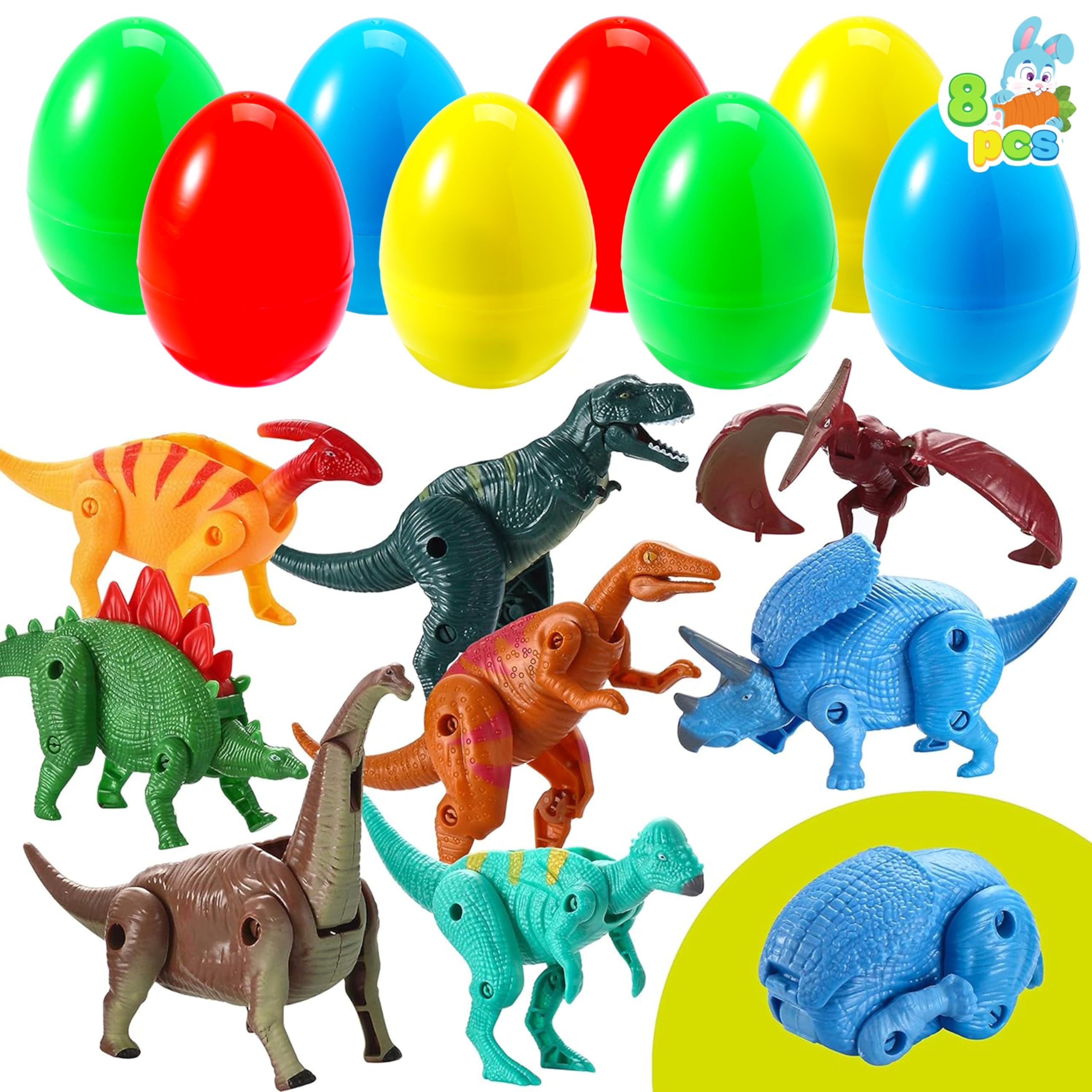 JOYIN 8 PcsITSC Easter Prefilled Hatching Eggs Filled with Deformable ...