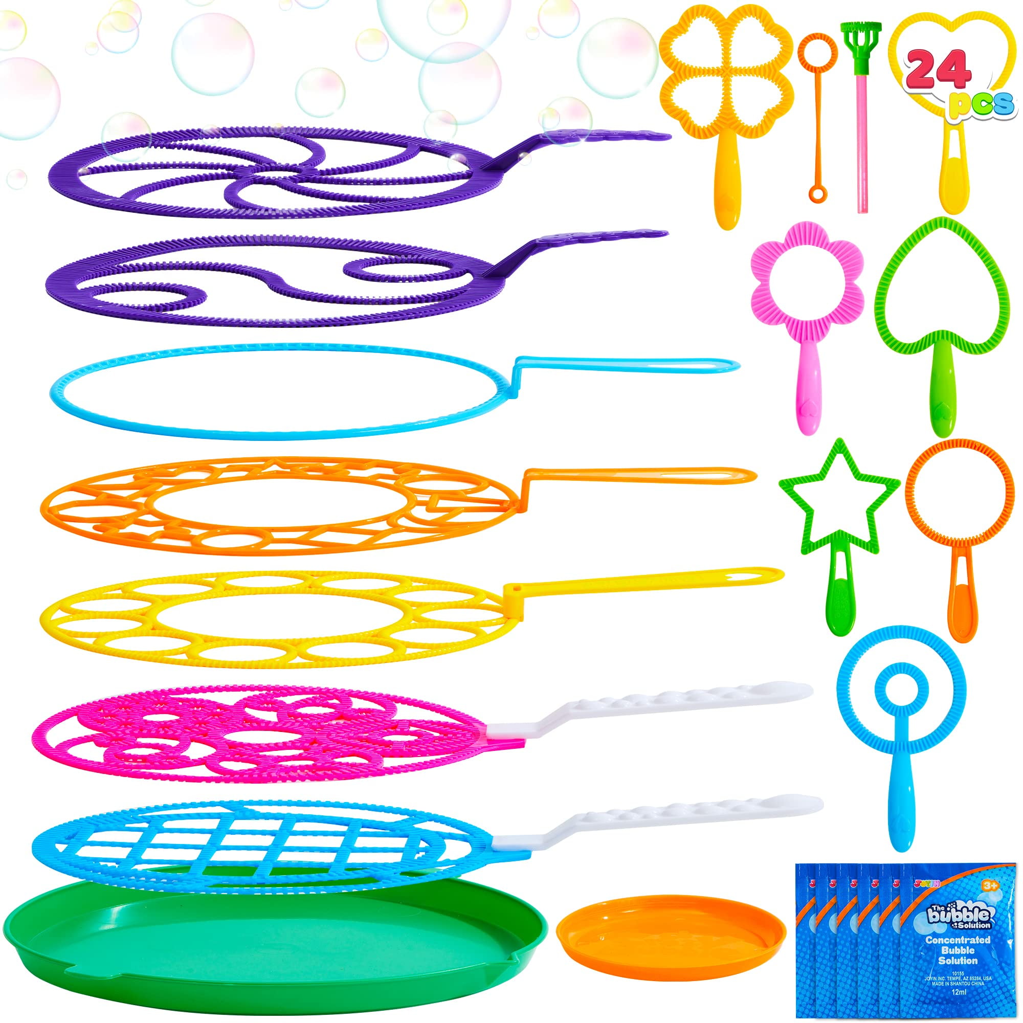 JOYIN Big Bubble Wands Set Bulk for Kids Summer Outdoor Activity Party ...