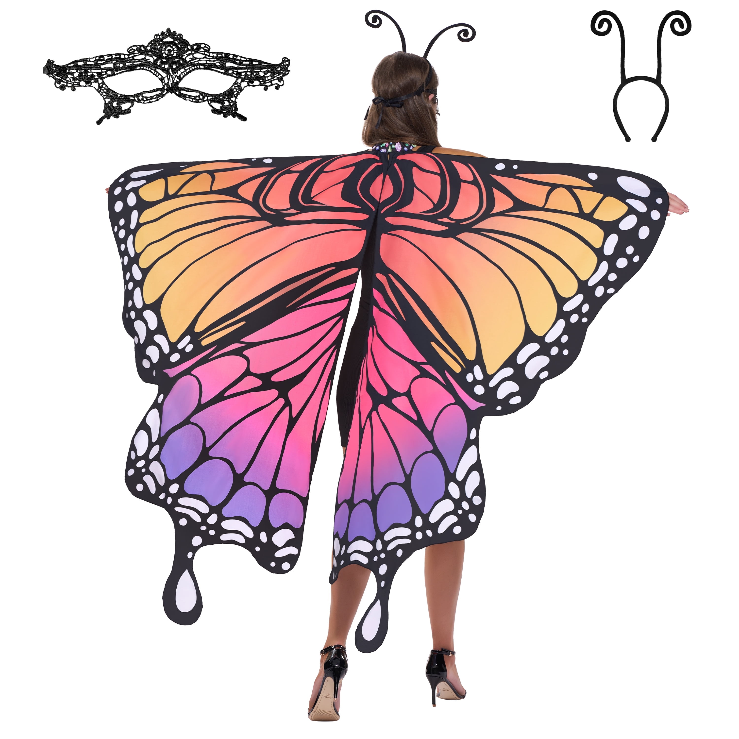 JOYIN Halloween Butterfly Wing Costume for Women, Butterfly Wing Cape ...