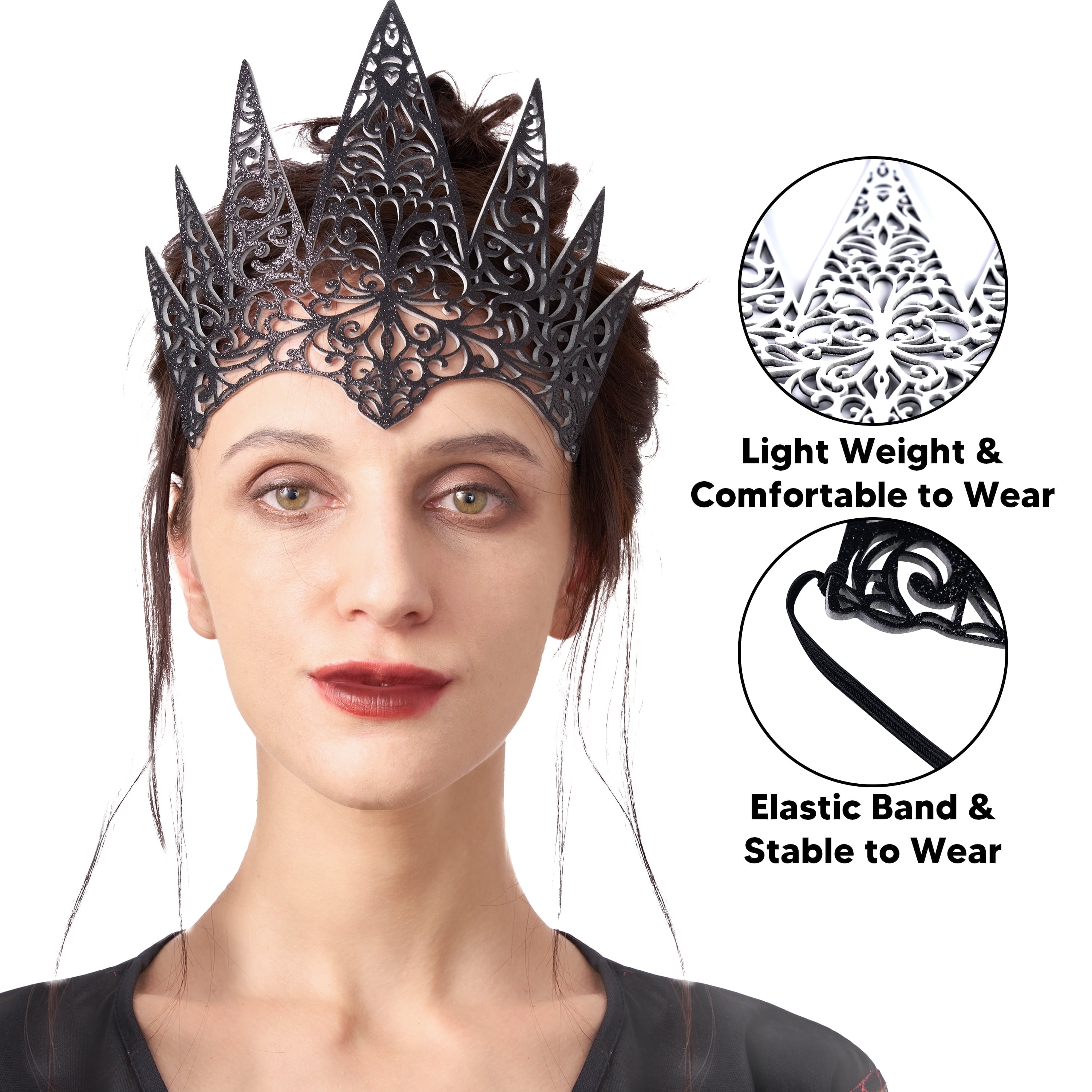 JOYIN Halloween Headband Fairy Tale Queen Crown Black Hair Crown for ...