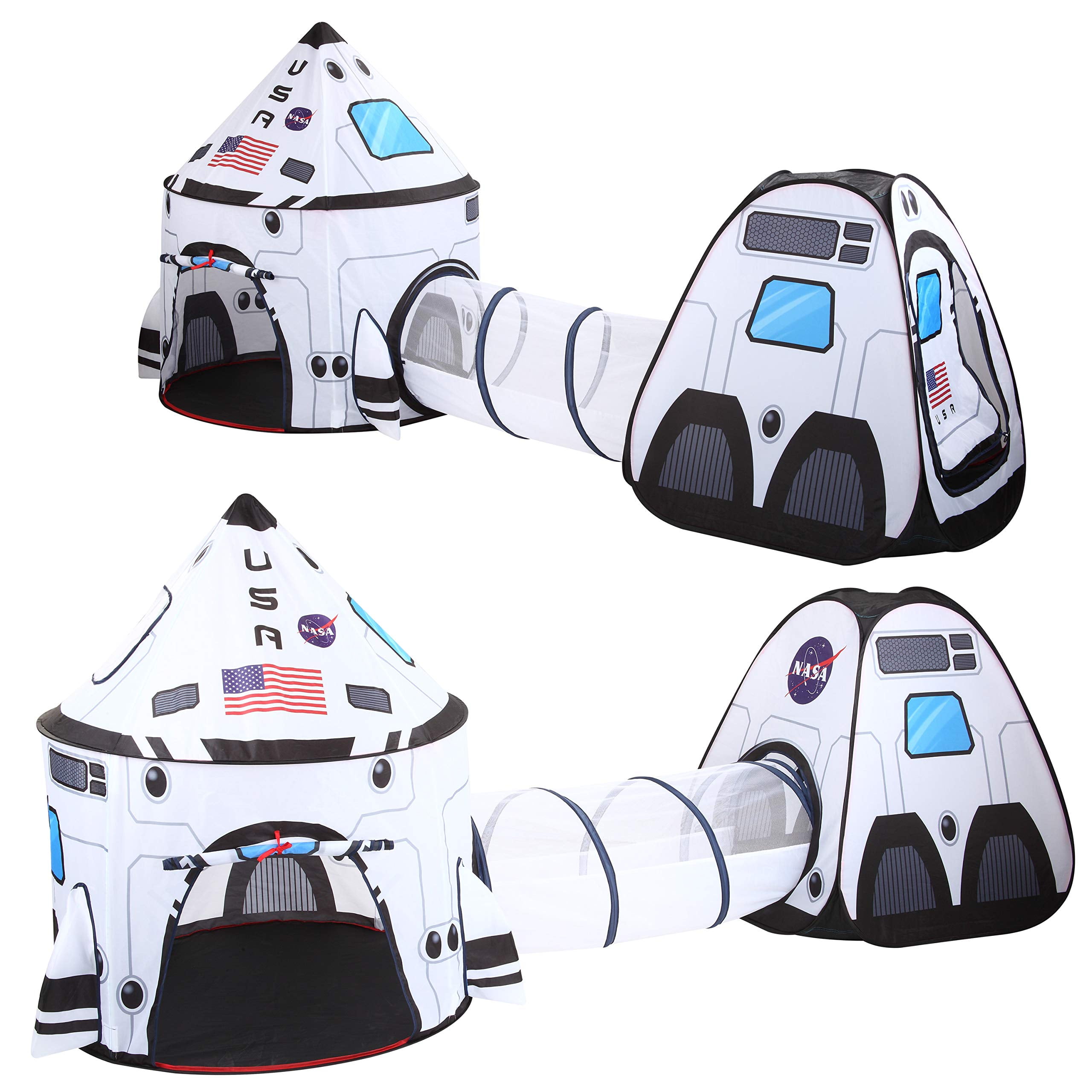 JOYIN Rocket Ship Play Tent, Pop up Play Tent with Tunnel and Playhouse ...