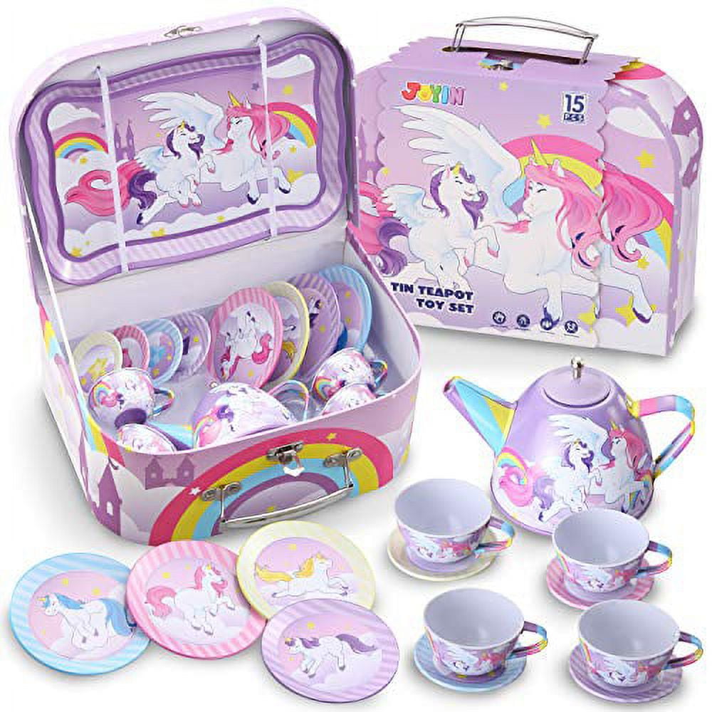 JOYIN Tea Party Set for Girls, Unicorn Pretend Play Teapots Set - 15 ...