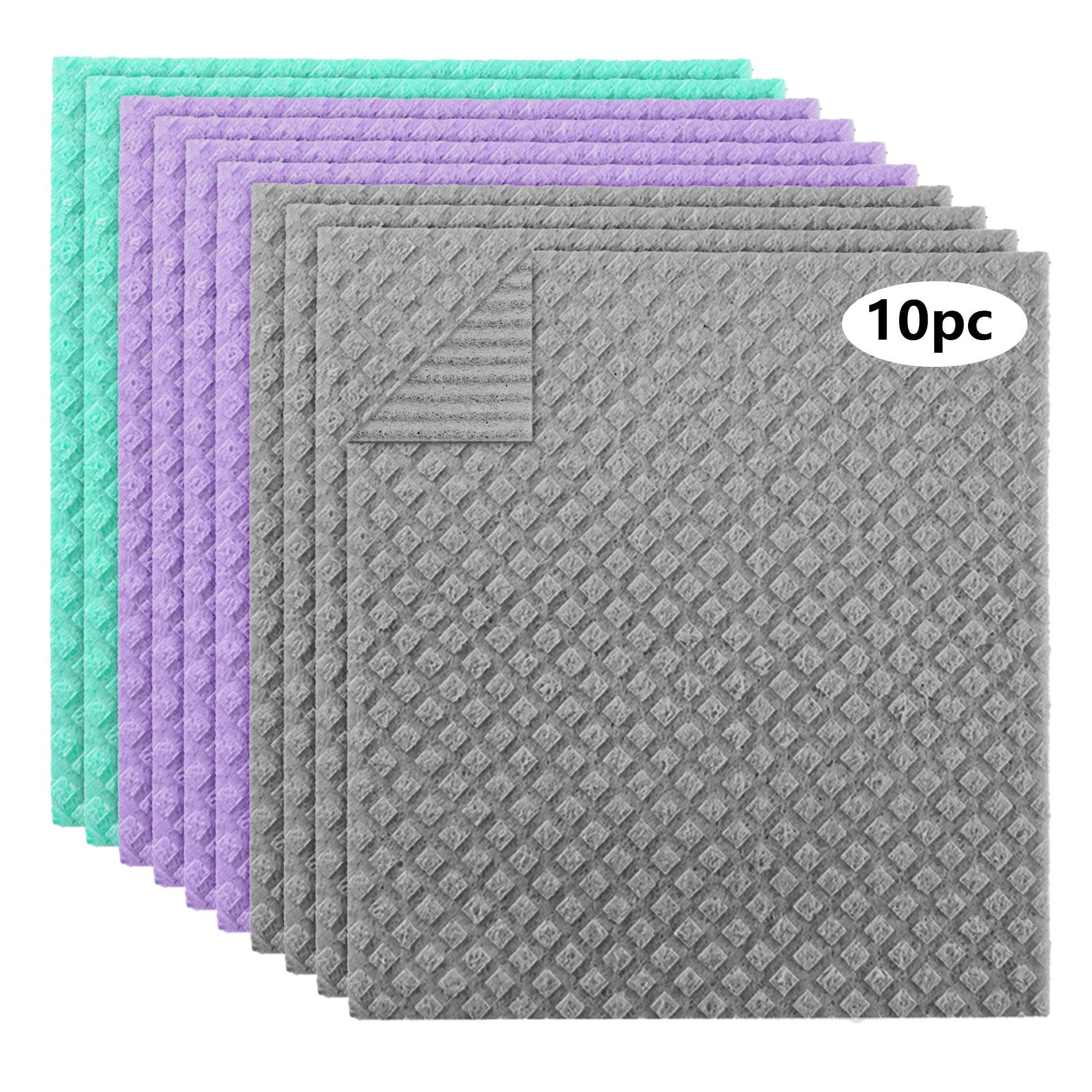 JOYIT 10 Pcs Multi-Color Swedish Dishcloths, Dishwashing Scrubbing ...