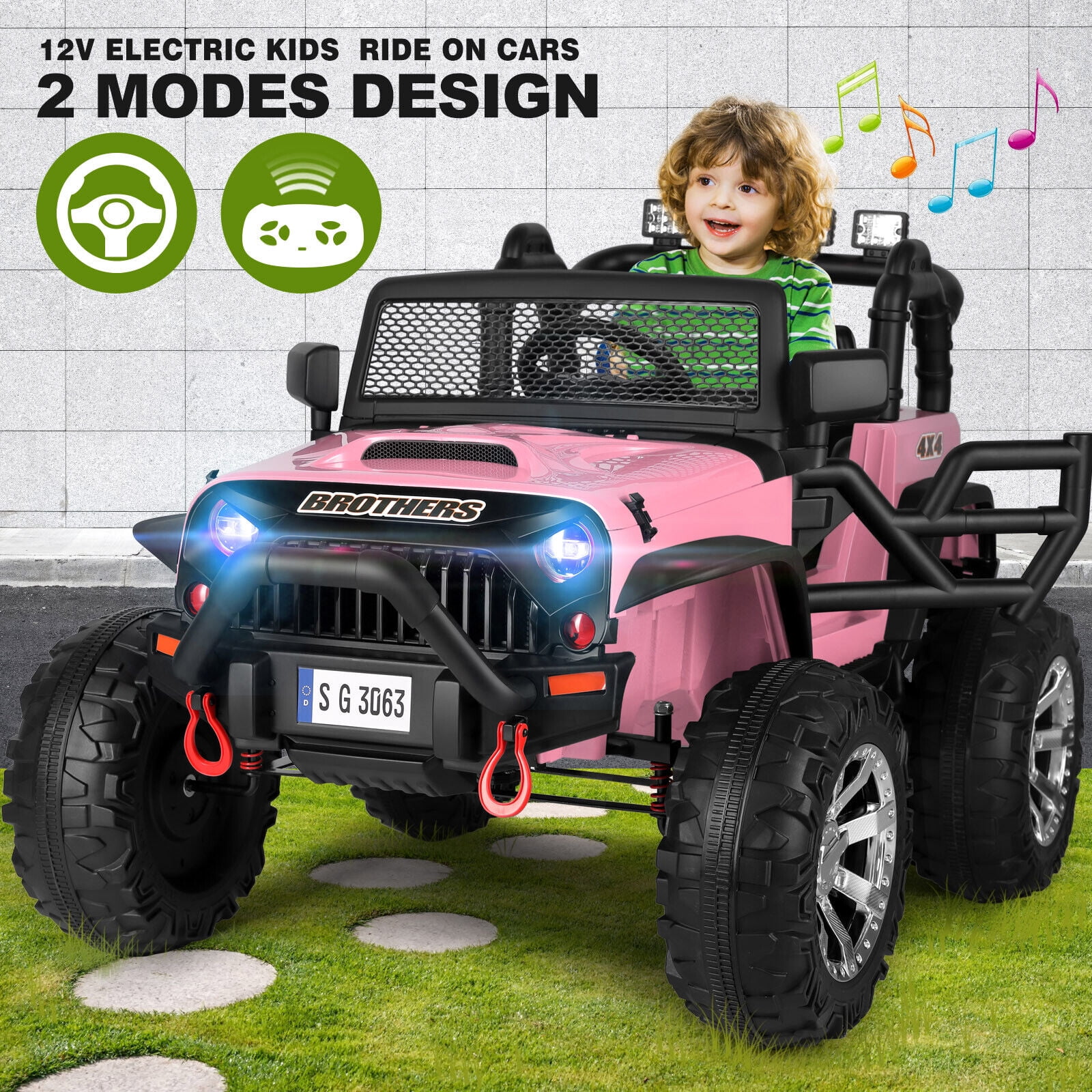 JOYLDIAS 12V9A Kids Ride On Truck Electric Car with Remote Control ...