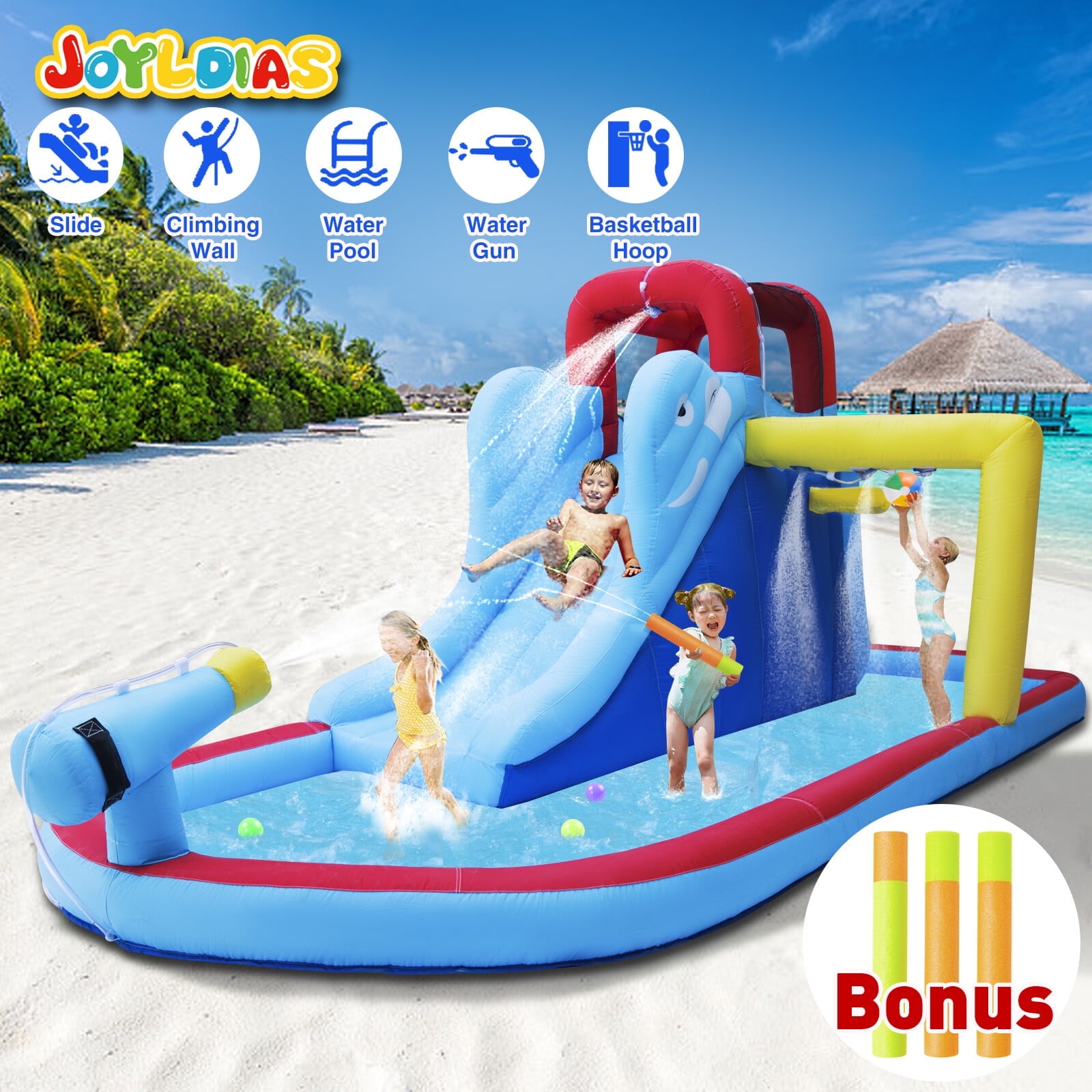 JOYLDIAS Kids Inflatable Bounce House Water Slide Backyard Toys with ...