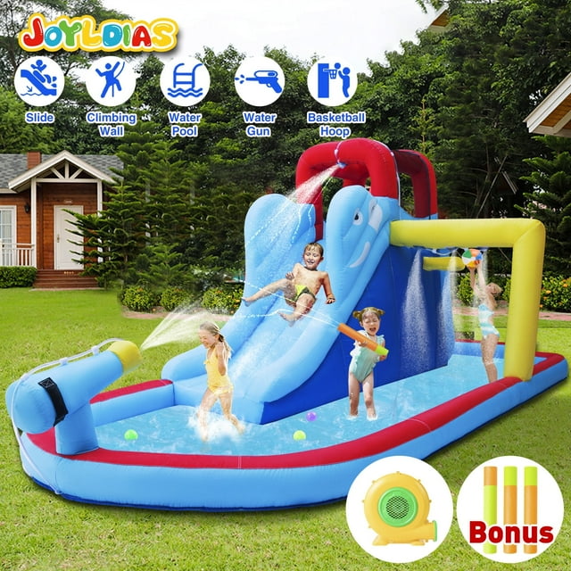 JOYLDIAS Kids Inflatable Water Slide Bouncer Playhouse Castle with 3 ...