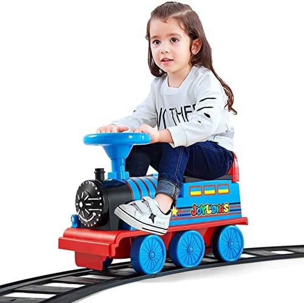 JOYLDIAS Ride On Train with 16pcs Curved Tracks, 6V Electric Ride On ...