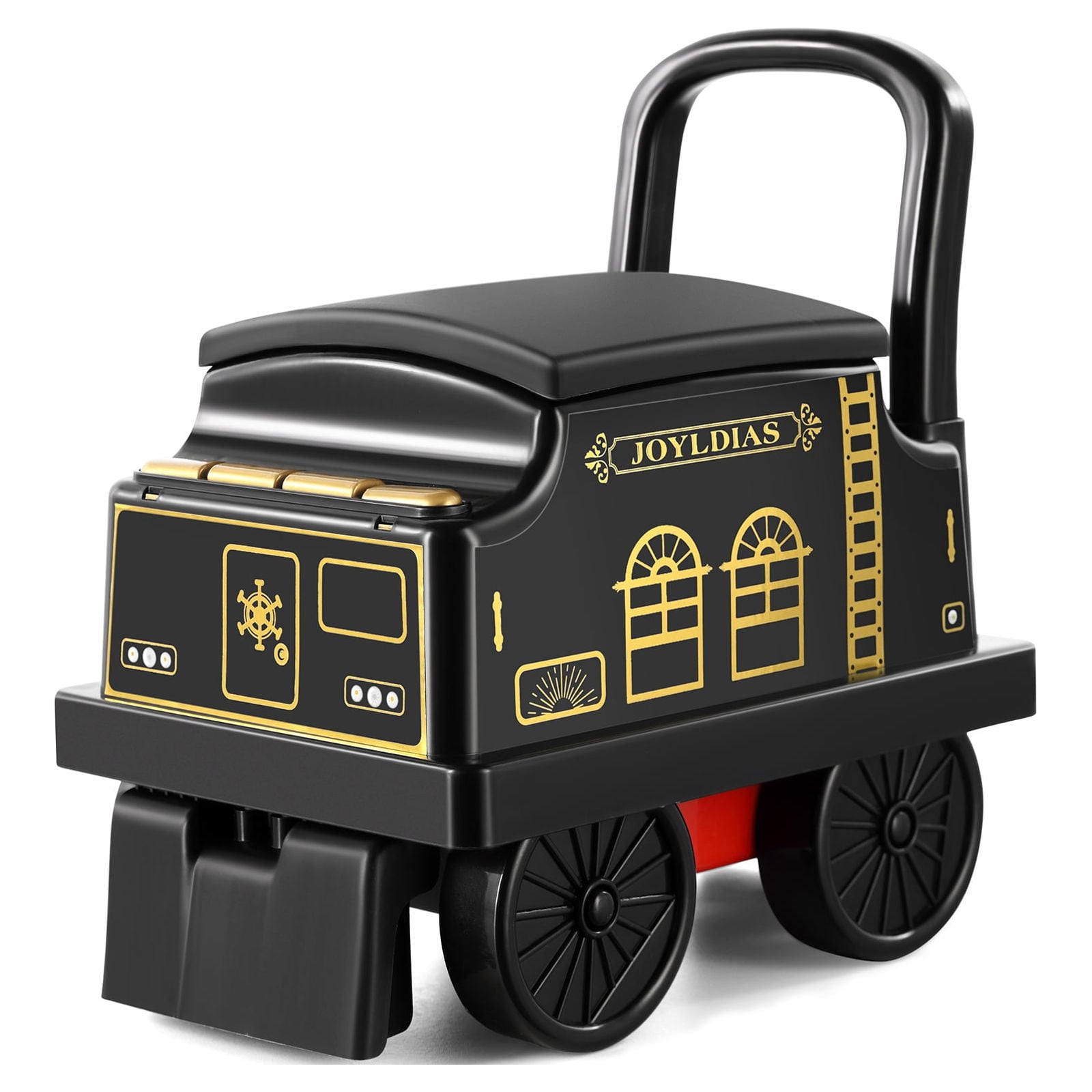 JOYLDIAS Toddler Rideable Train Carriage with Songs, Stories, Storage ...