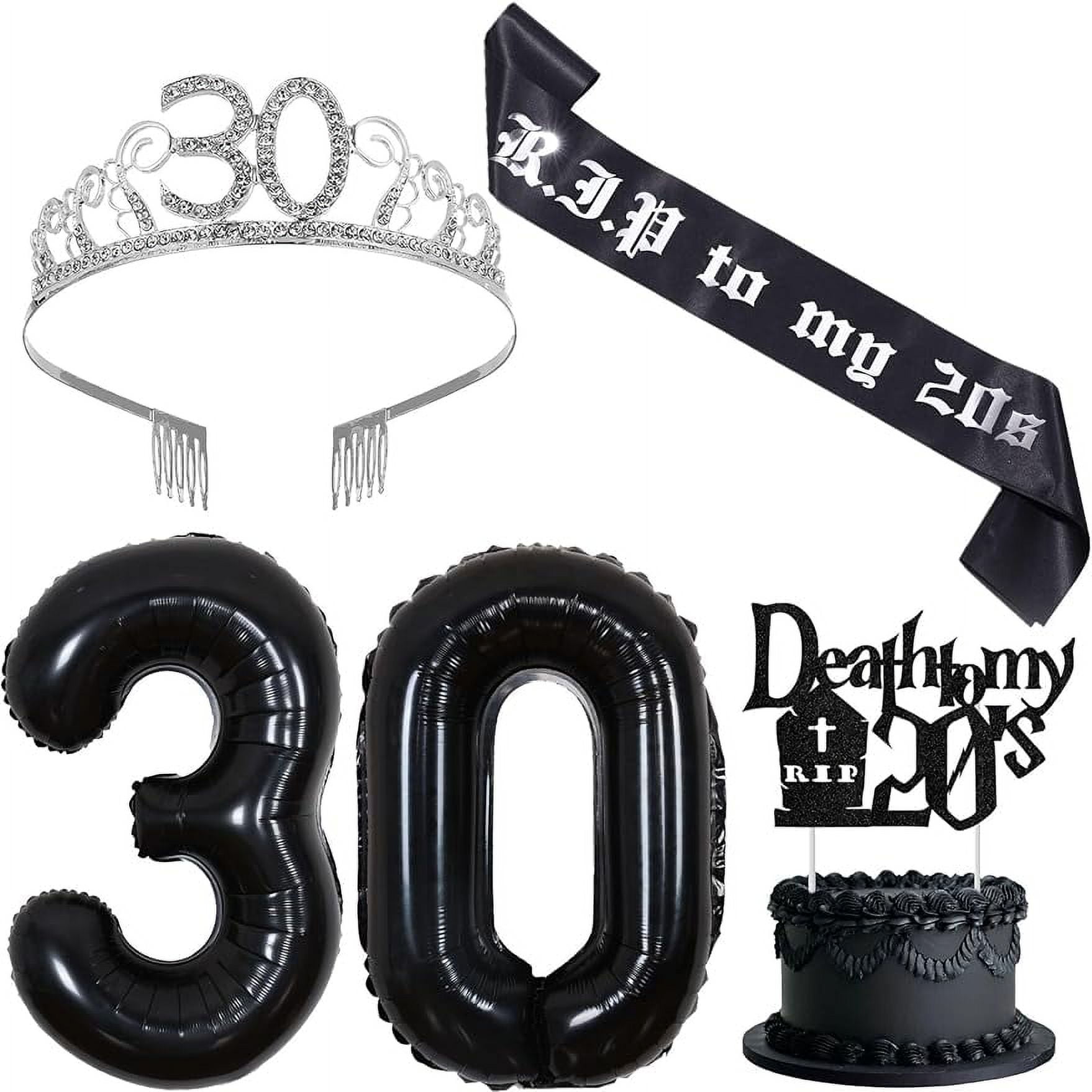 JOYMEMO 30th Birthday Decorations for Her Women Black - Rip to My 20s ...
