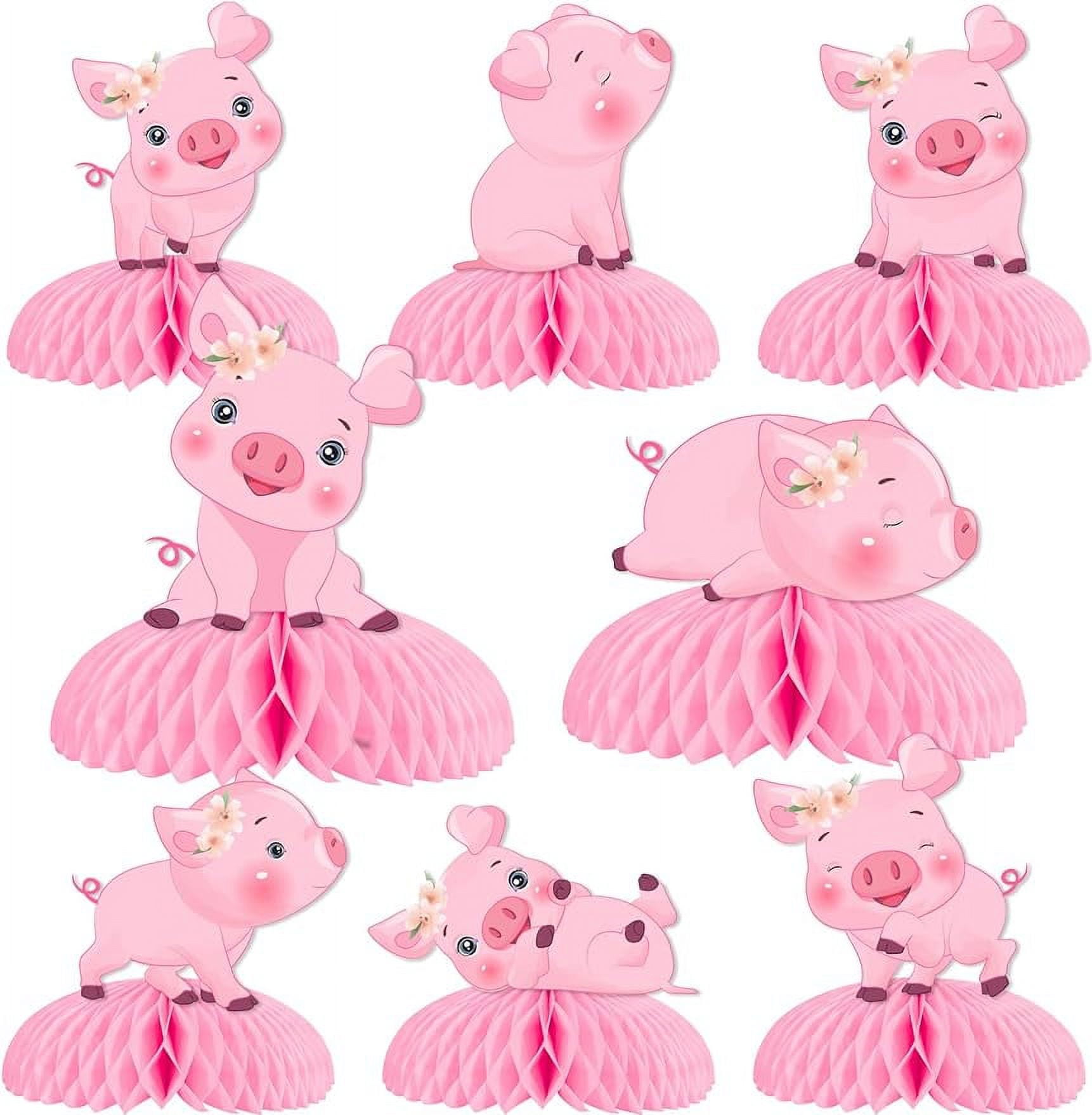 JOYMEMO 8 Pieces Pig Honeycomb Centerpieces for Tables - Pink Piggy ...
